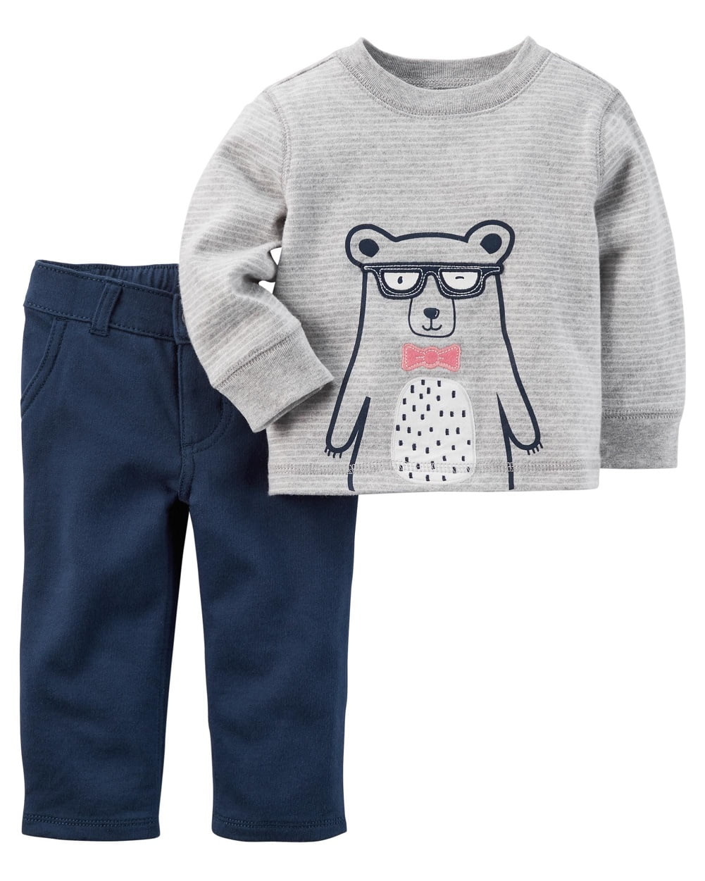 Carter's Baby Boys' 2-Piece Bear Jersey Top & French Terry Pant Set ...