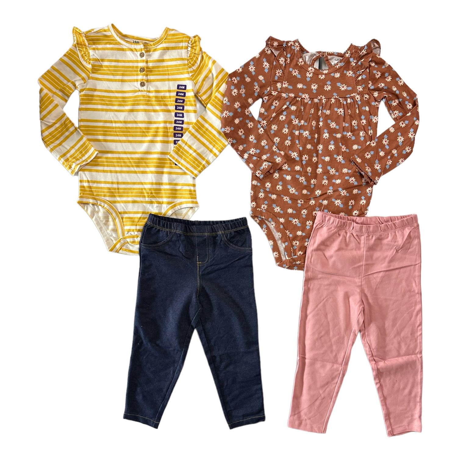 Carter's Baby Girl's 4-Piece Long Sleeve Tops & Pants Playwear Set ...