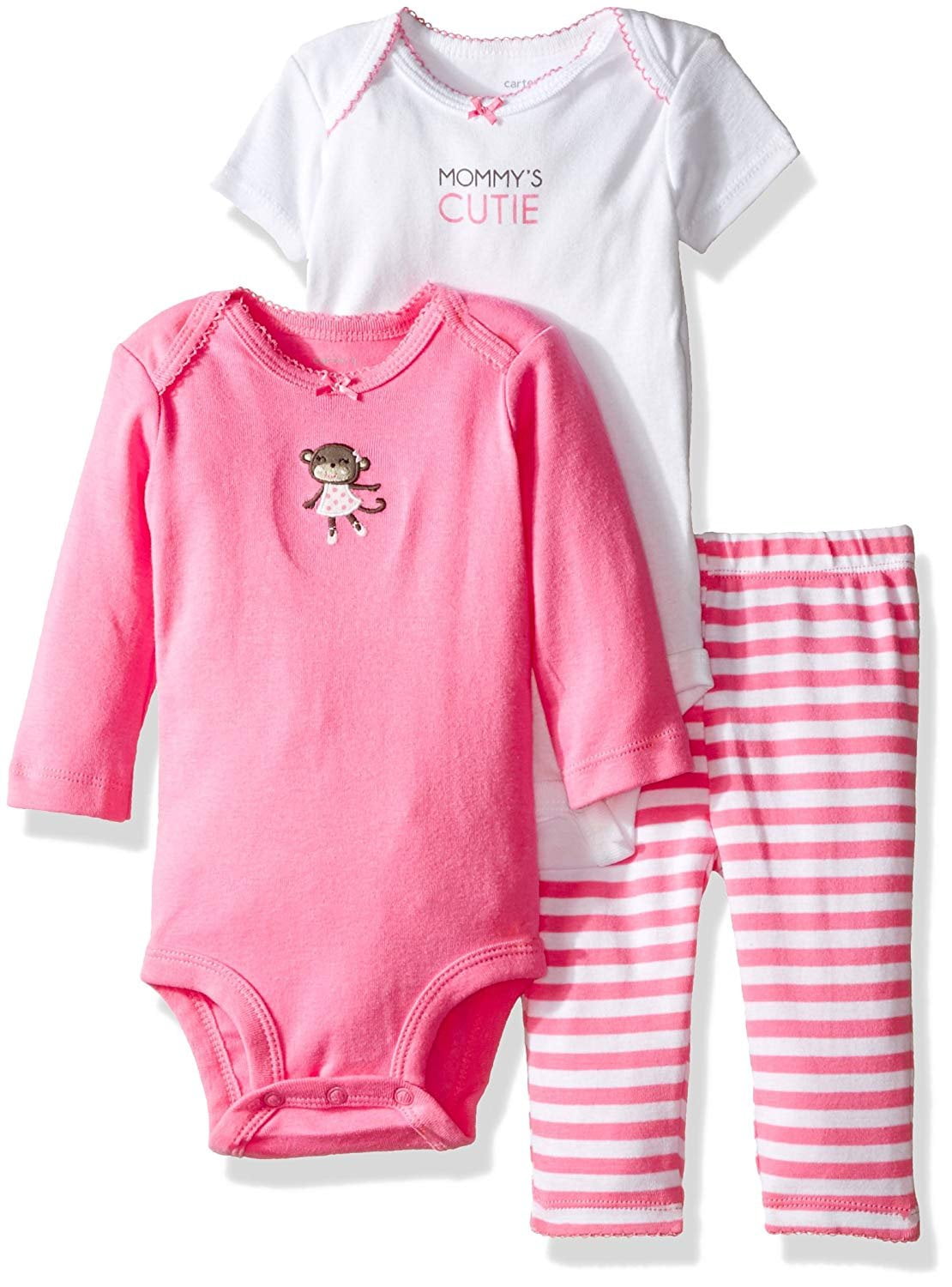 Carter's Baby Girls' 3 Pc Turn Me Around Set - Pink Monkey - 24 Months ...