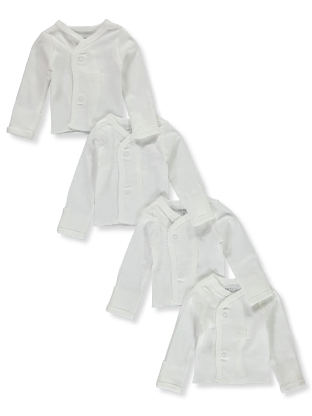 Carter's Baby Unisex 4-Pack L/S Lap Shirts - white, 3 months (Newborn ...