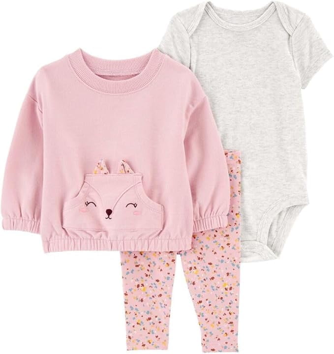 Carter's Baby-girls Layette Set, Pink, 3-Piece - Walmart.com