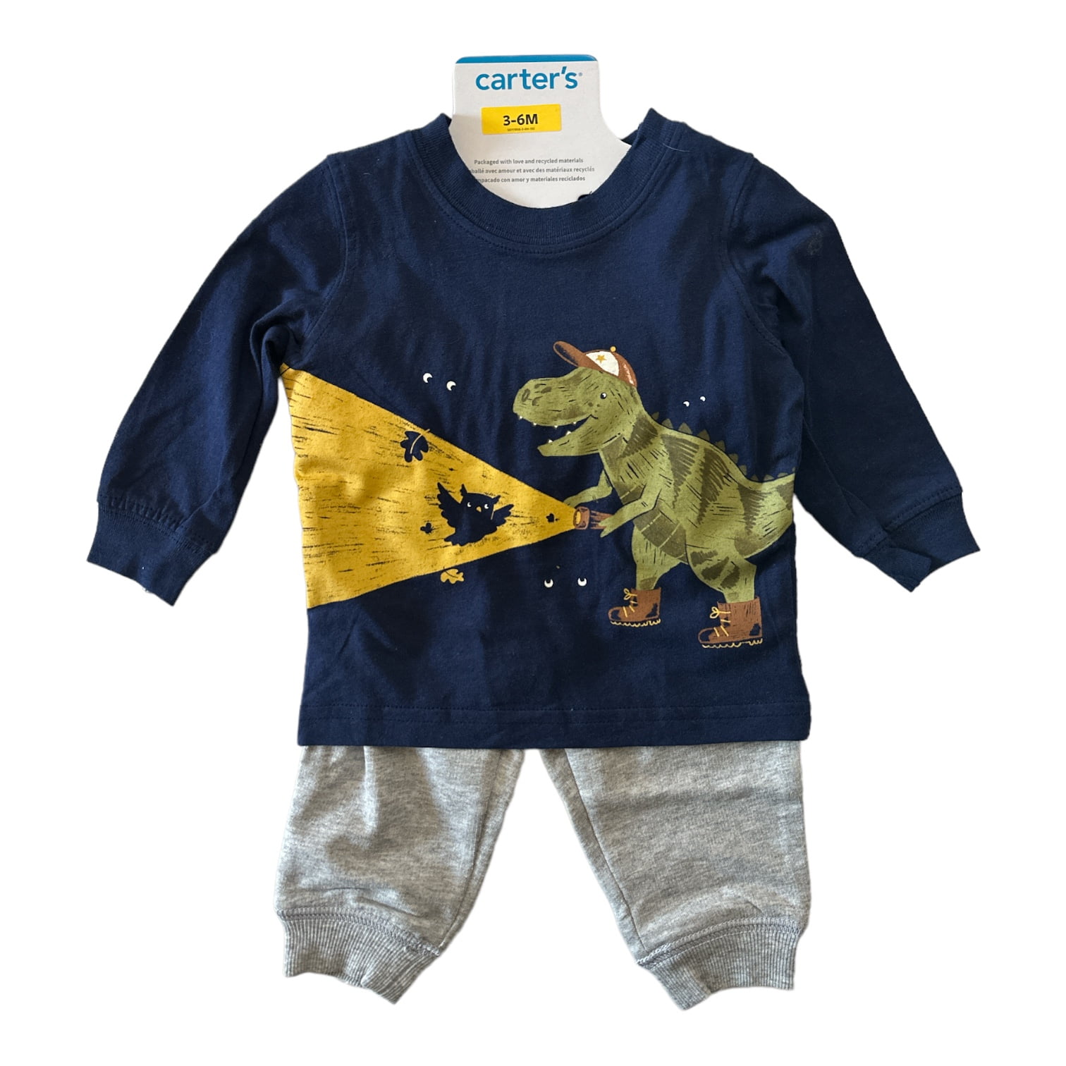 Carter's Boy's Baby & Toddler 2 Piece Long Sleeve & Jogger Pant Outfit ...