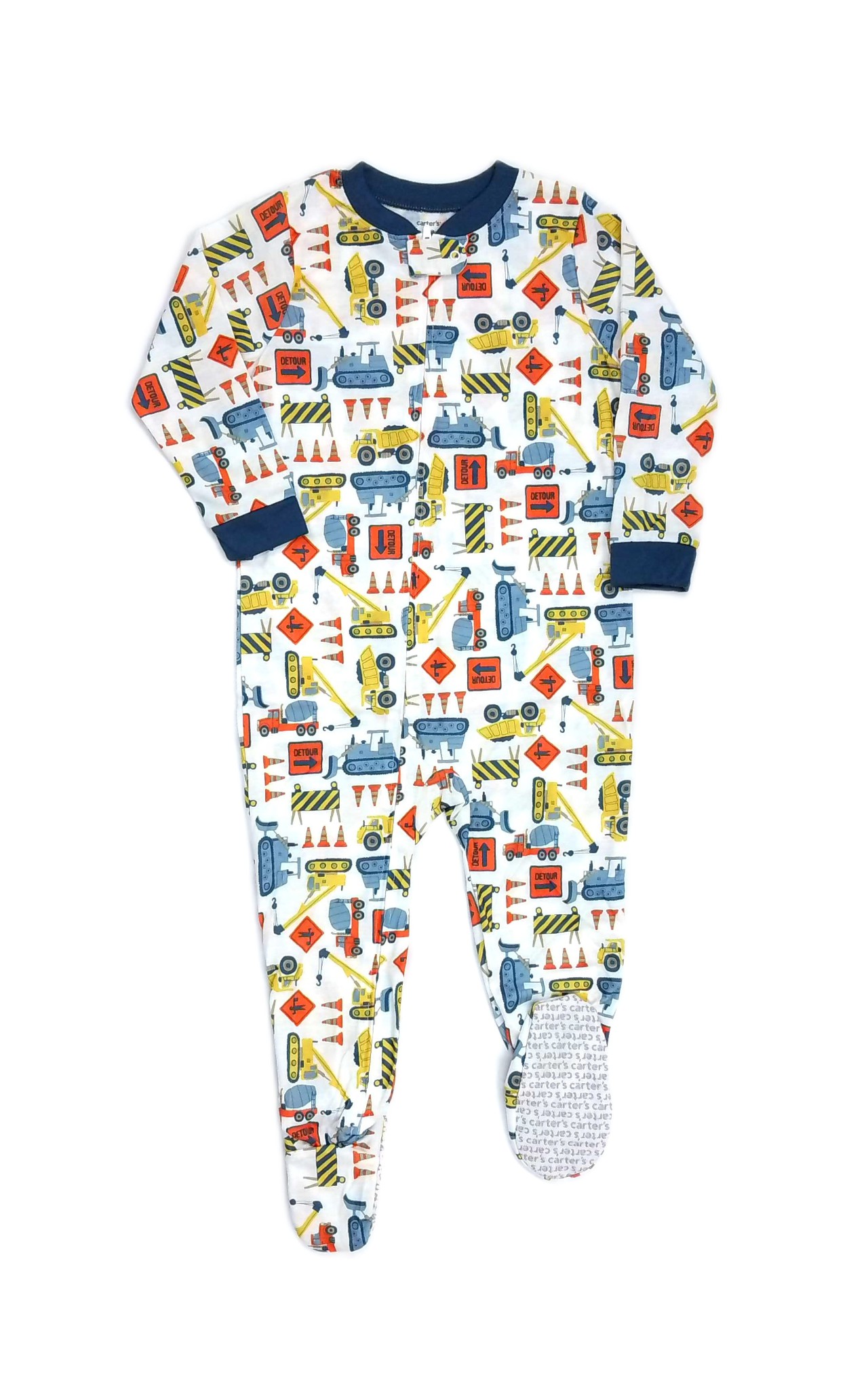 Carter's Boy's Construction Vehicles Footed One-Piece Pajama Sleeper ...