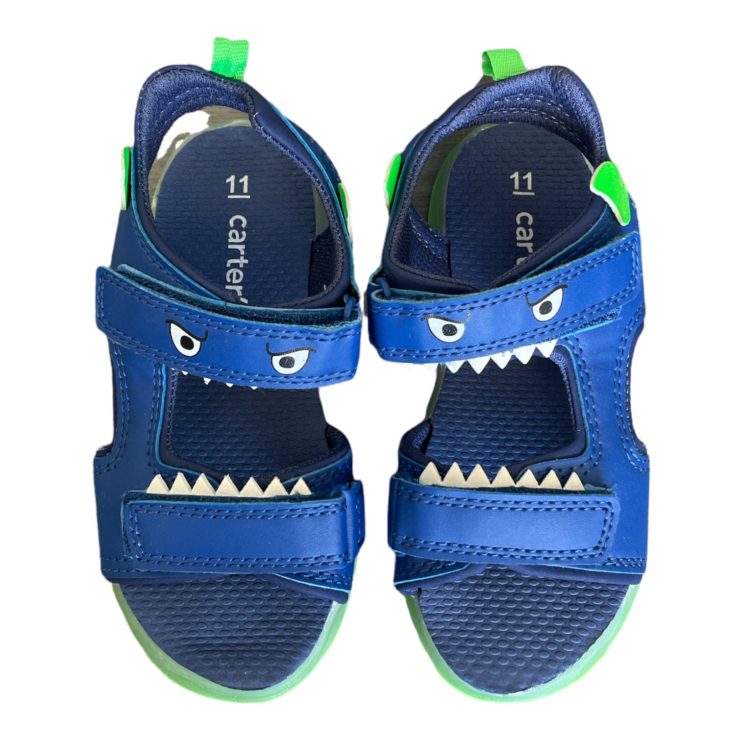 Carter's Toddler Boy's Hook & Loop Fun Light Up Summer Sandals (Blue Monster, 10) - Walmart.com