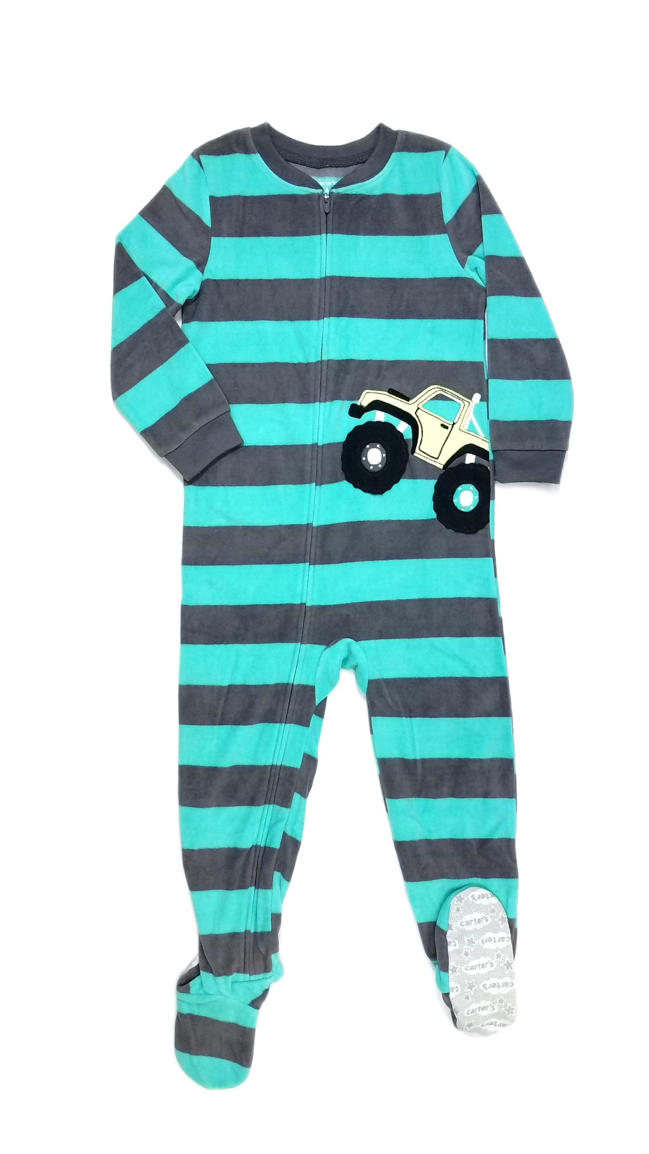 Carter's Boy's Monster 4 Wheel Truck Fleece Footed Pajama Sleeper, Size ...