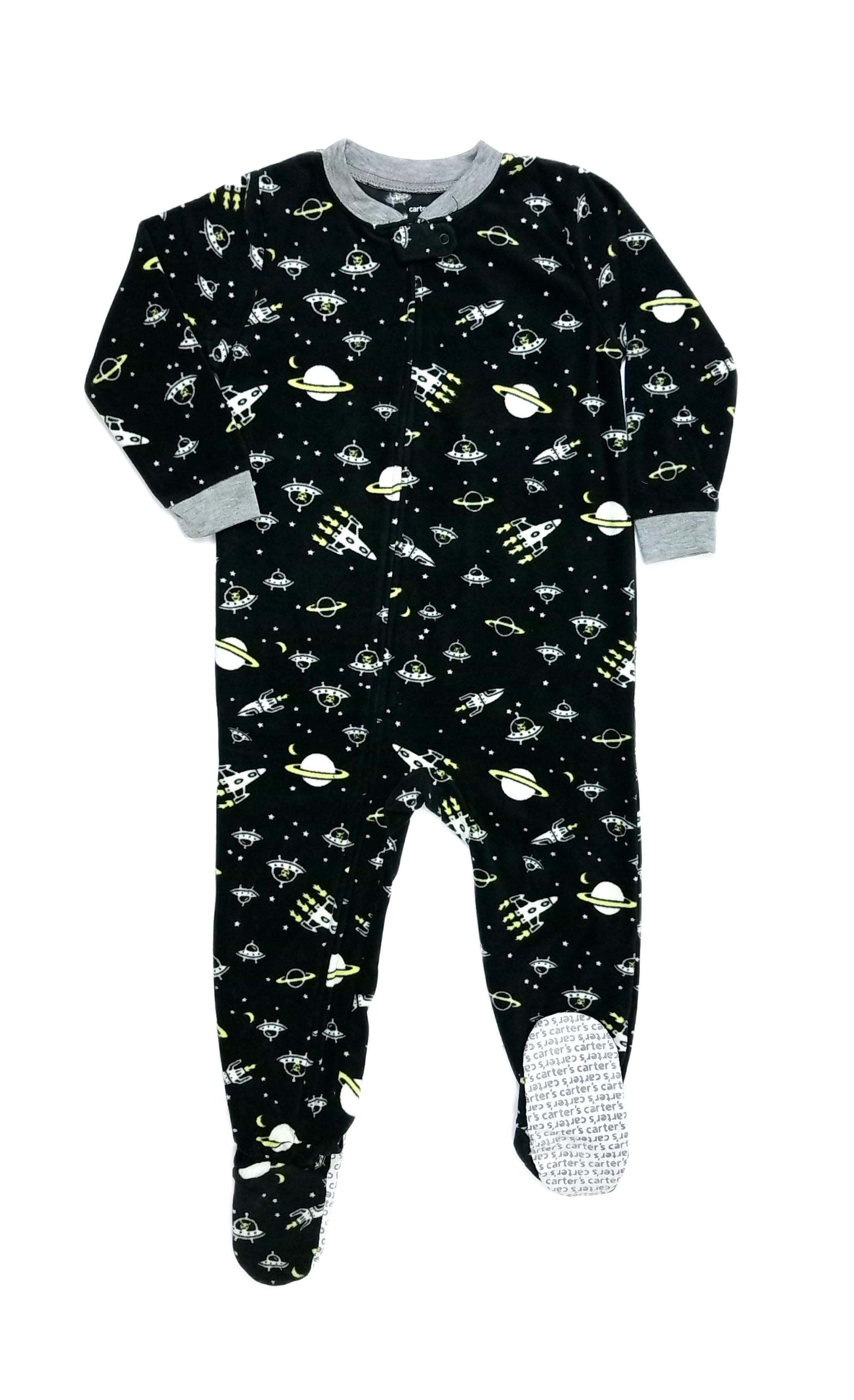 Carter's Boy's Space Alien Spaceships Fleece Footed Pajama Sleeper ...