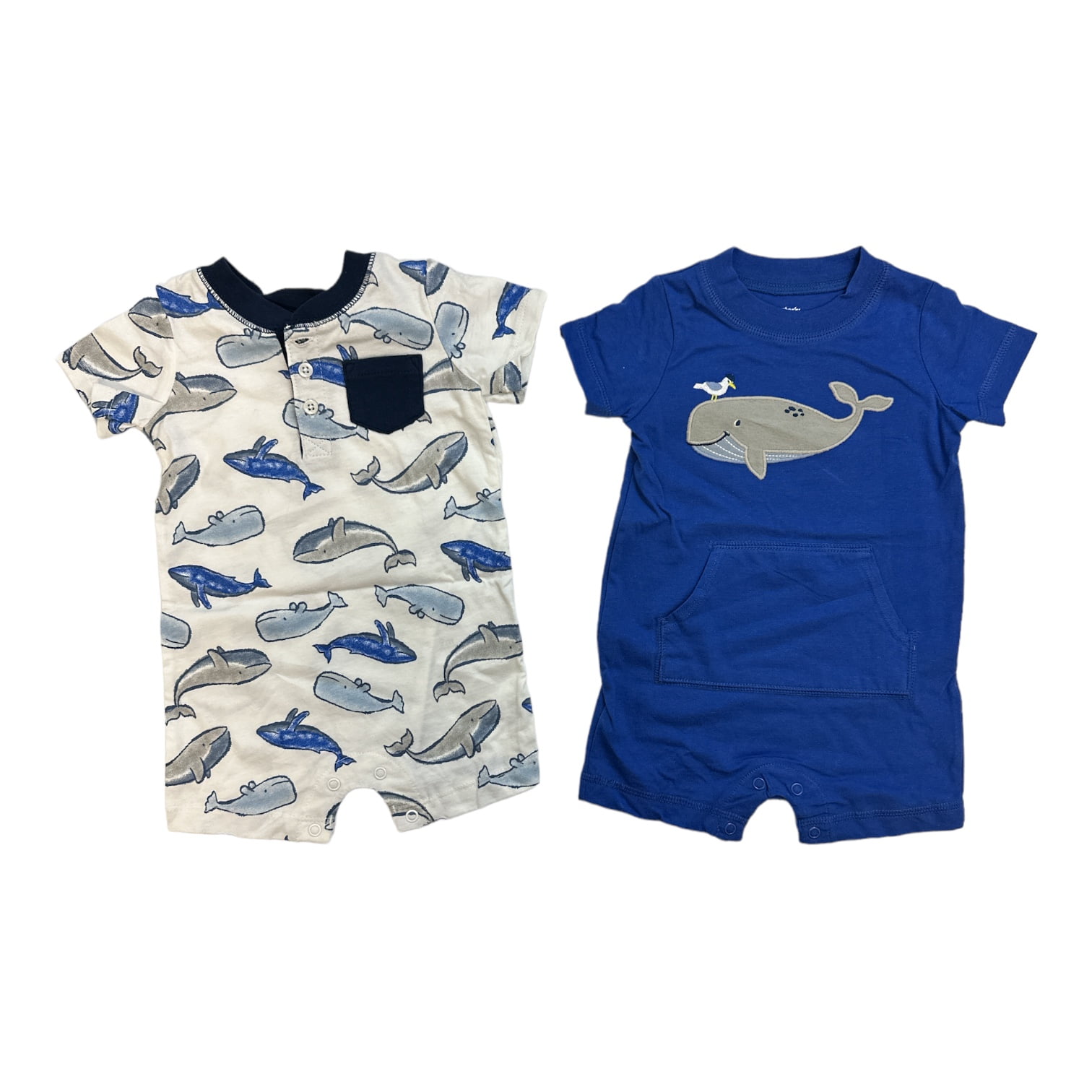 Carter's Toddler Boy Cotton Bodysuit Set, 2-pcs, 6M, Whales/Blue ...