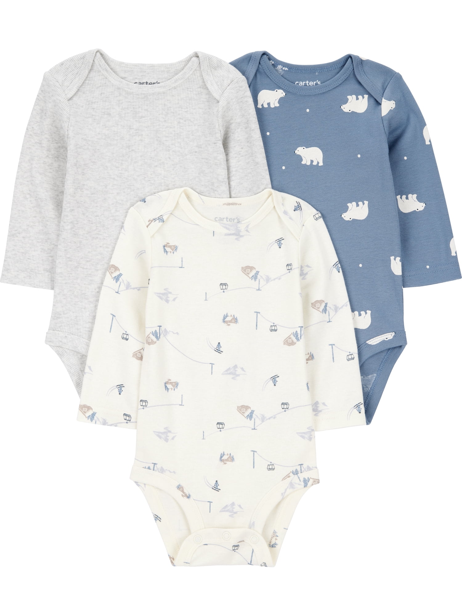 Carter's Child of Mine Baby Bodysuits, 3-Pack, Sizes Preemie-18 Months ...