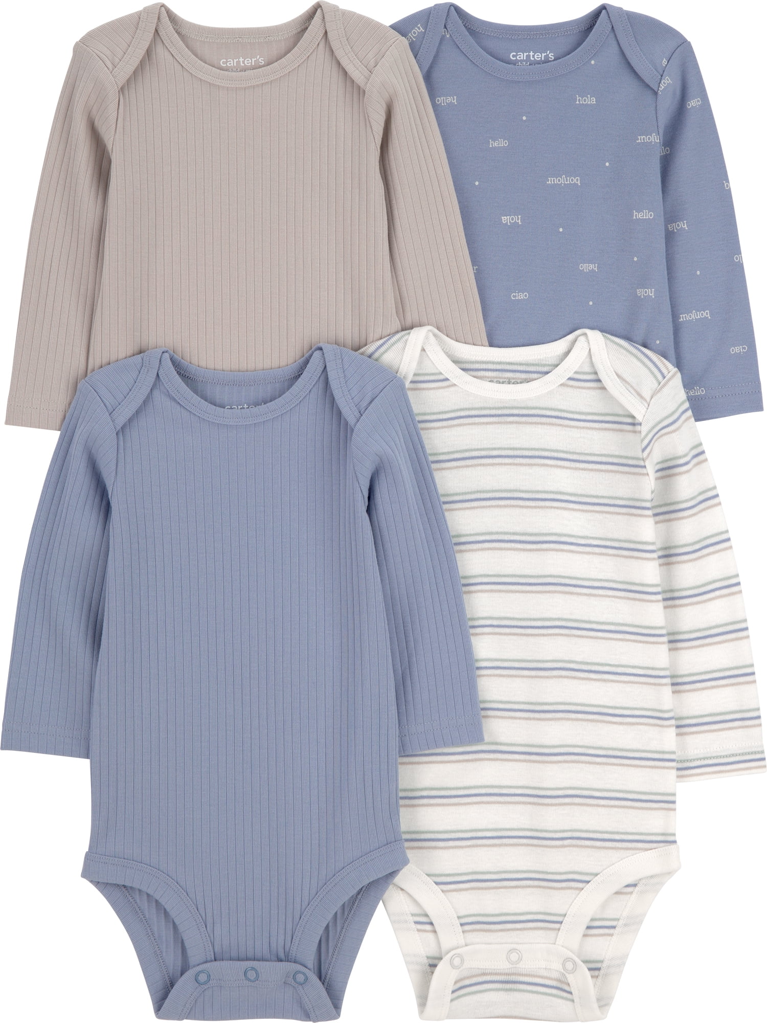 Carter's Child of Mine Baby Bodysuits, 4-Pack, Sizes Preemie-18 Months ...