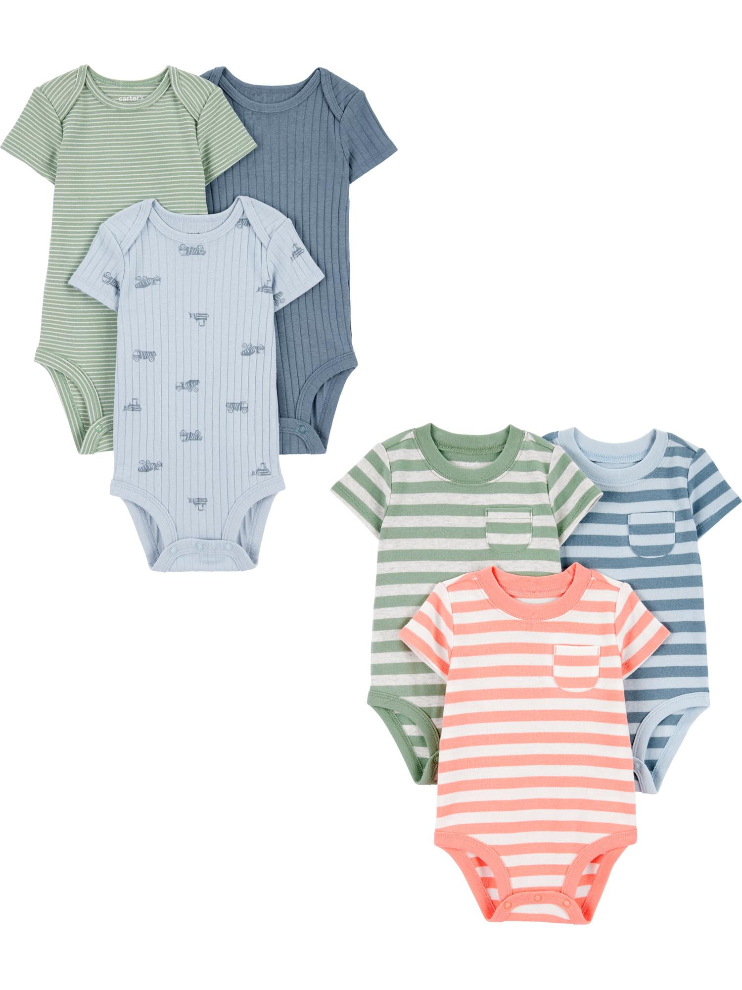 Carter's Child of Mine Baby Boy Bodysuits, 6-Piece, Sizes Preemie-18 ...