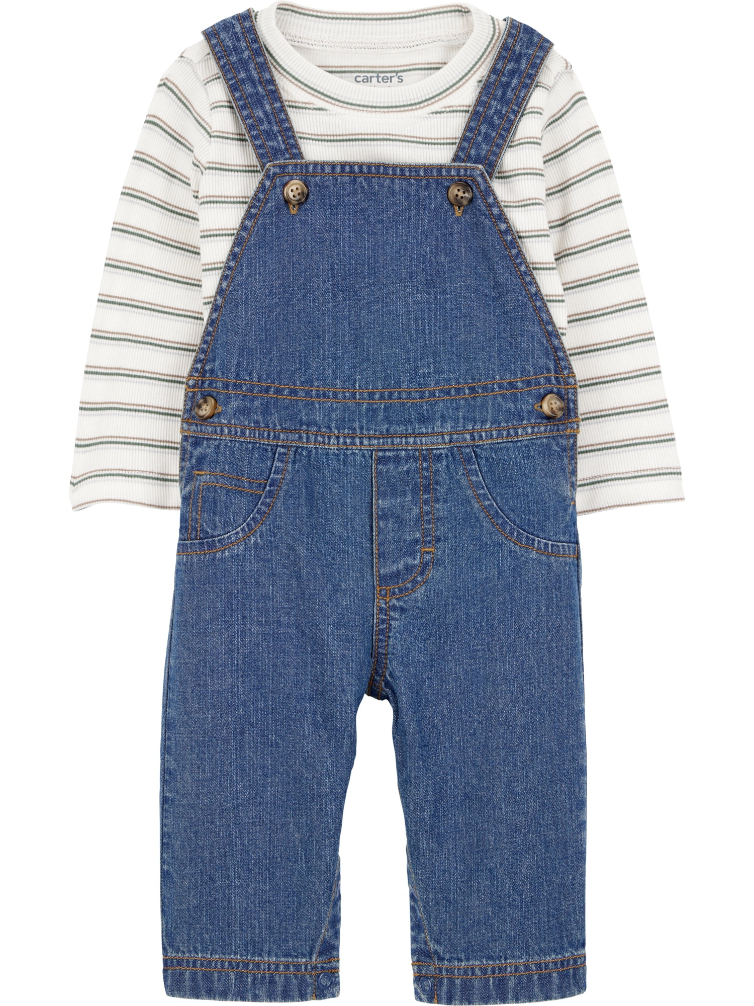 Carter's Child of Mine Baby and Toddler Boy Overalls Set, 2-Piece, Sizes 0/3-24 Months - Walmart.com