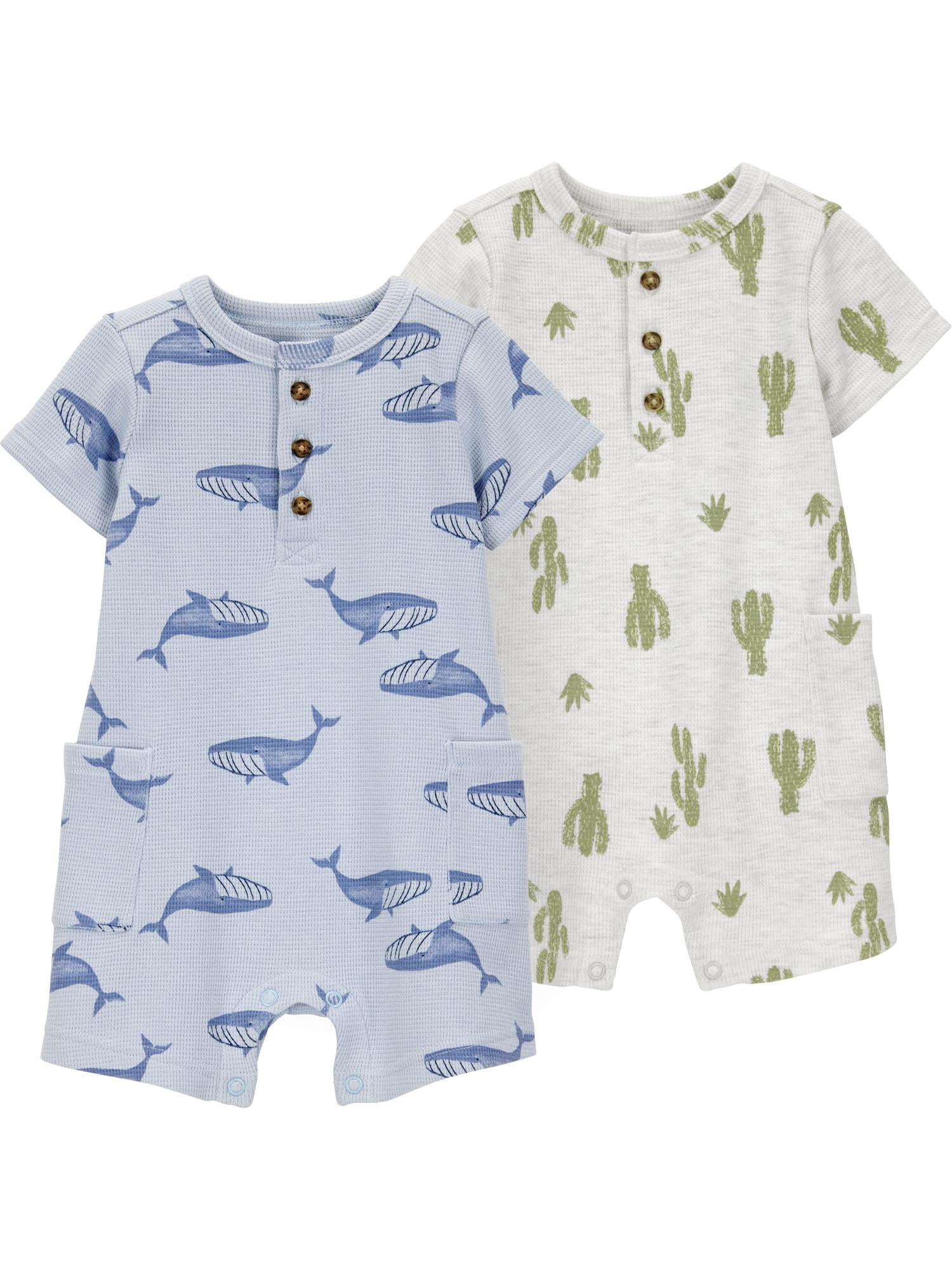 Carter's Child of Mine Baby Boy Romper, 2-Pack, Sizes 0/3-24 Months ...