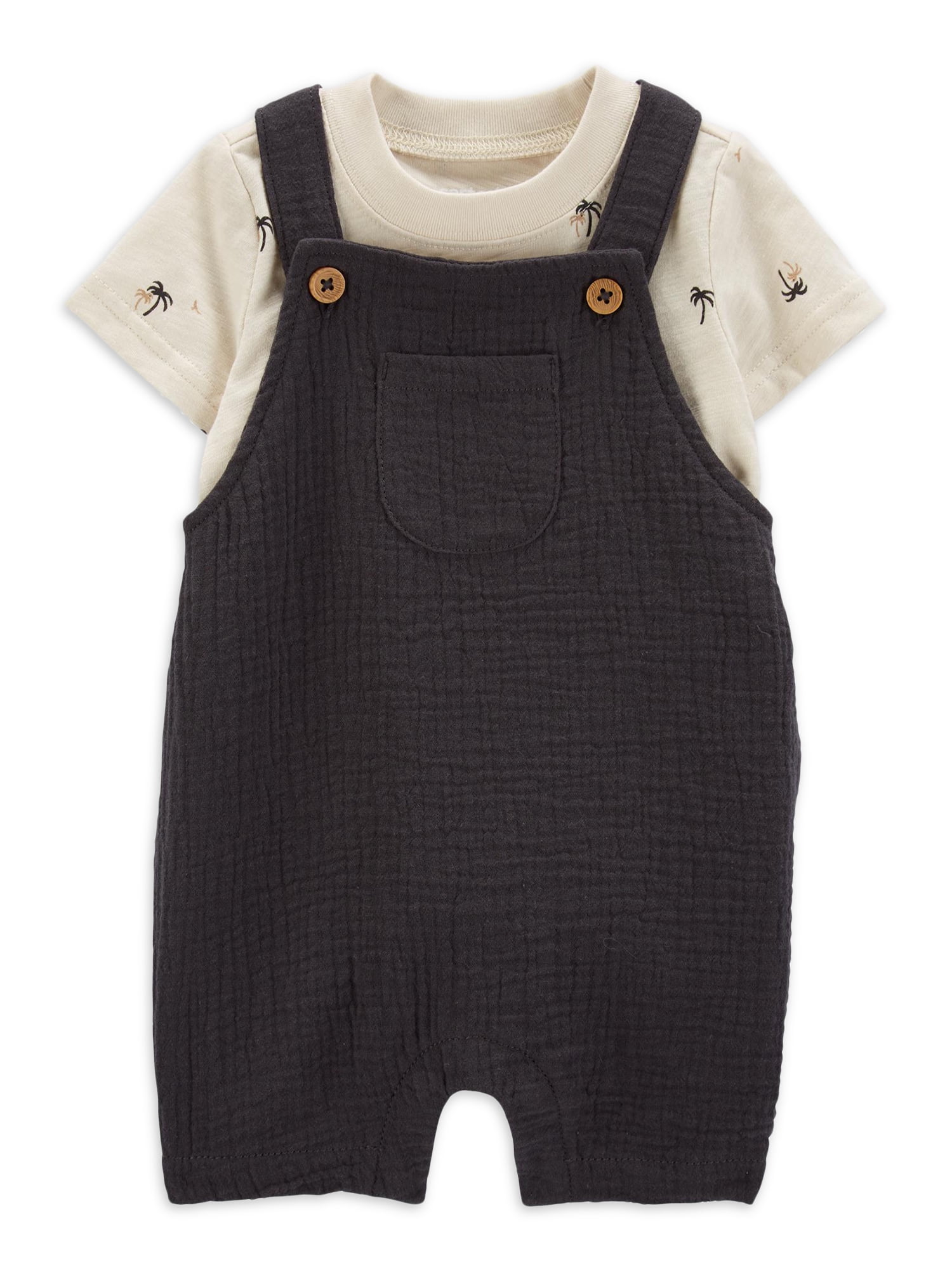 Carter's Child of Mine Baby Boy Shortalls with T-Shirt - Walmart.com
