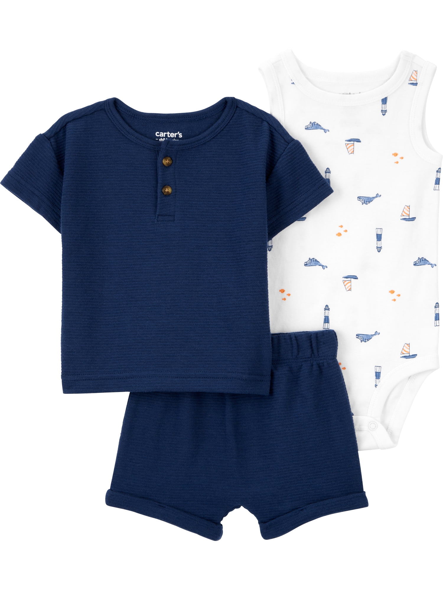 Carter's Child of Mine Baby Boy Shorts Outfit Set, 3-Piece, Sizes 0/3 ...