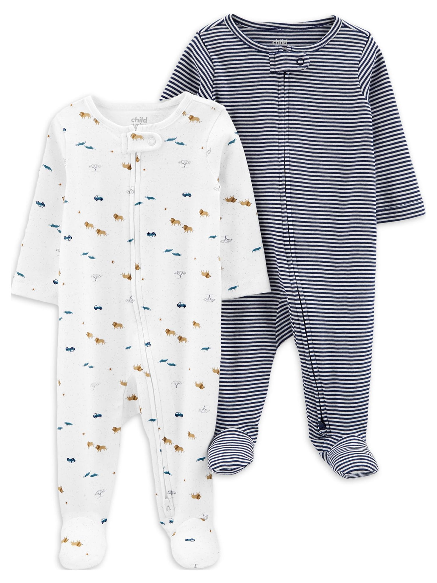 Carter's Child of Mine Baby Boys Safari Sleep N Play Set, 2-Pack, Sizes ...