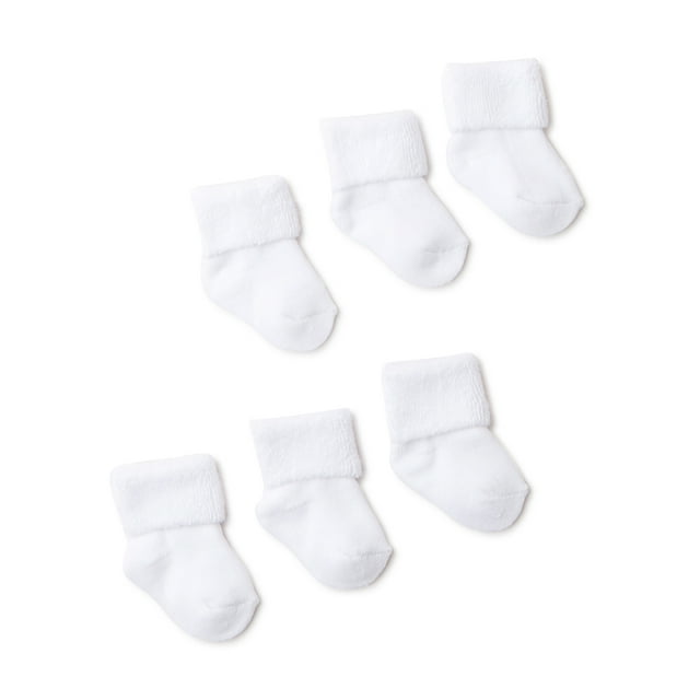 Carter's Child of Mine Baby Folded Cuff Terry Socks, Sizes Newborn-6 ...