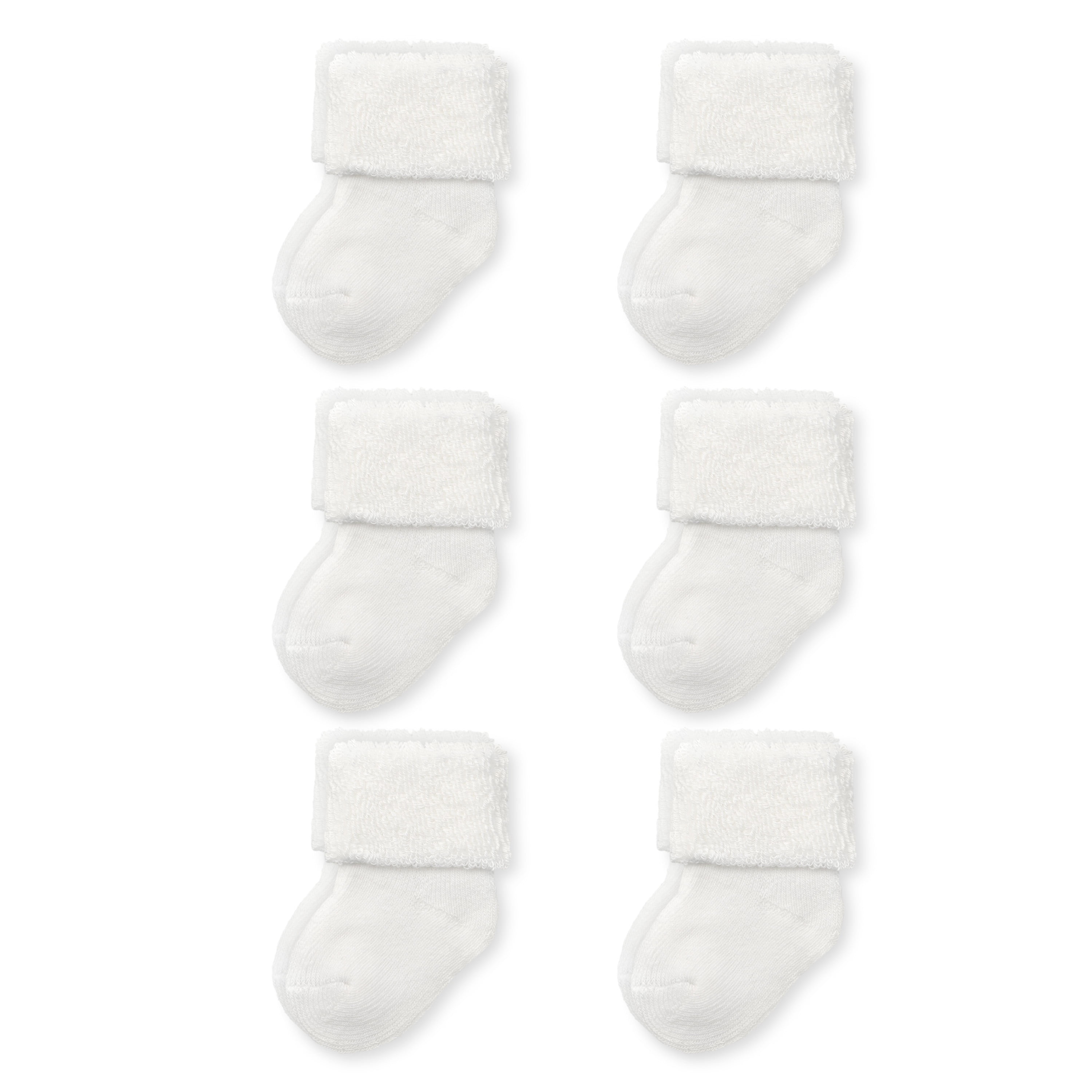 Carter's Child of Mine Baby Socks 6-Pack Fold-Over Cuff Cotton Infant ...