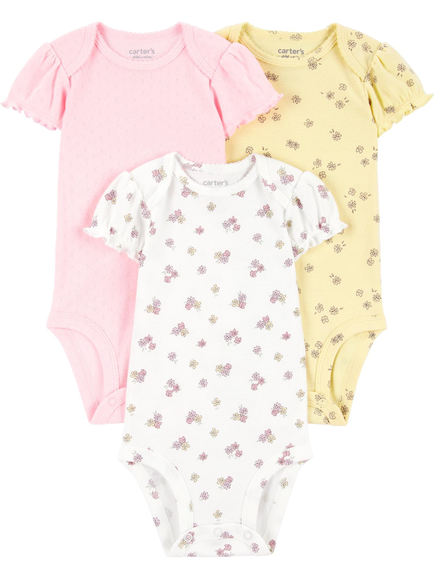Carters Baby Girl Bodysuits - 3-Piece Set - 0-18 Months - Walmart.com