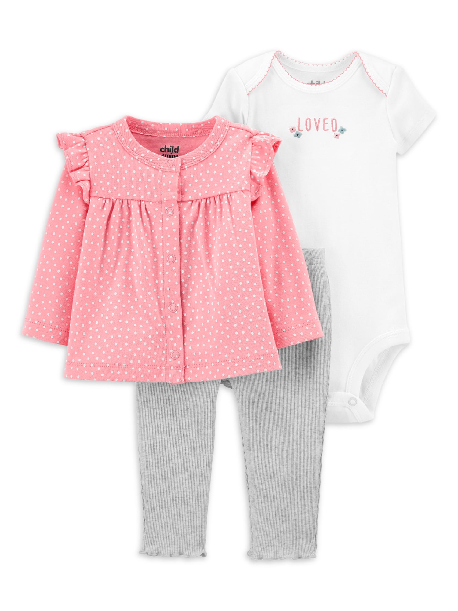 Carter's Child of Mine Baby Girl Cardigan Outfit Set, 3-Piece, Sizes Preemie-24 Months - Walmart.com