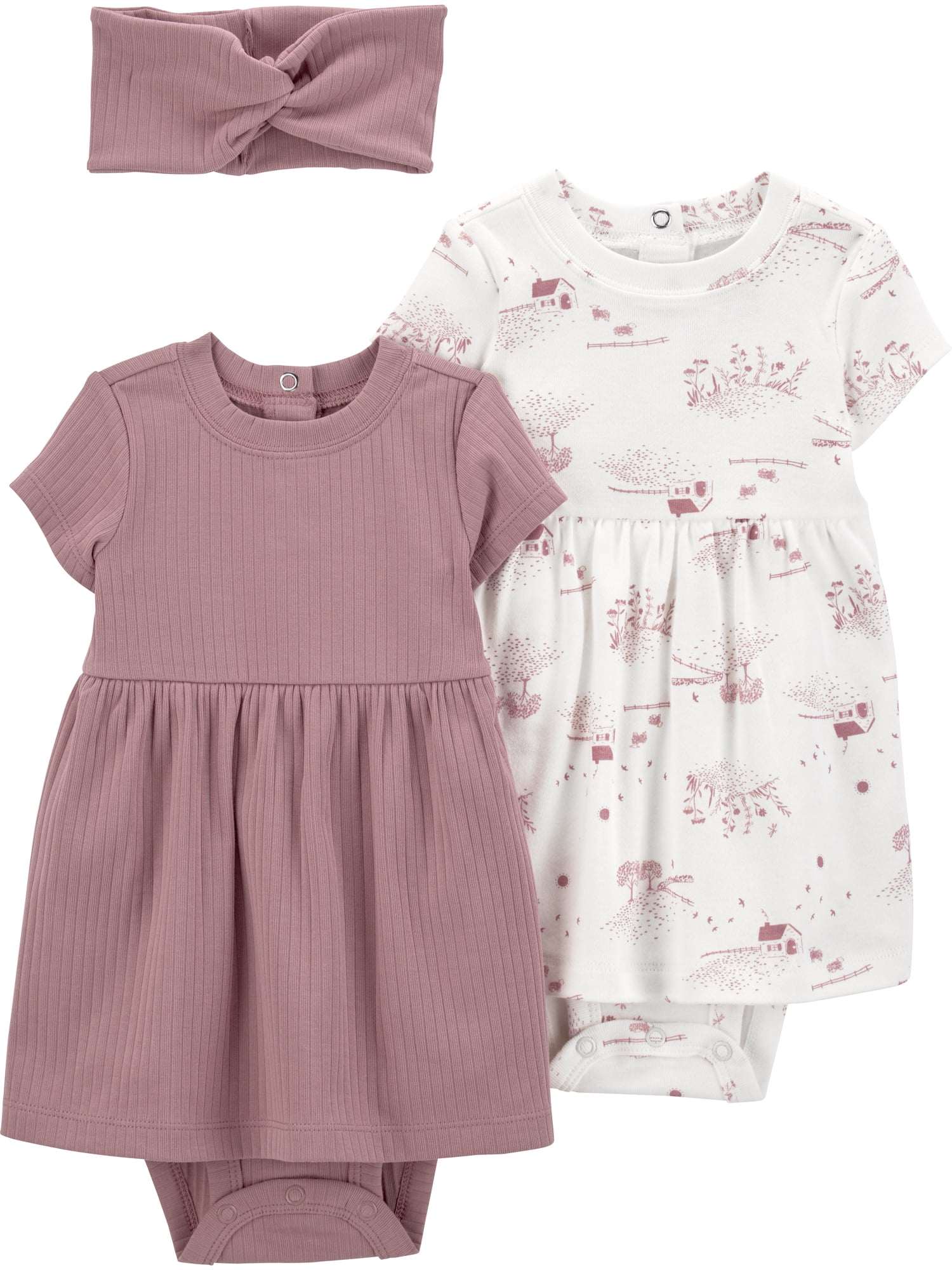 Carter's Child of Mine Baby Girl Dress, 2-Pack, Sizes Preemie-24 Months ...