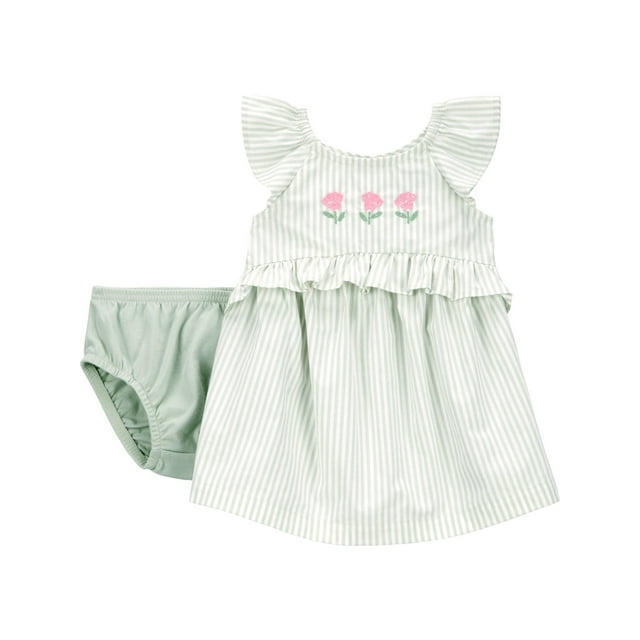 Carter's Child of Mine Baby Girl Dress, S2-Piece, Sizes 0/3-24 Months - Walmart.com