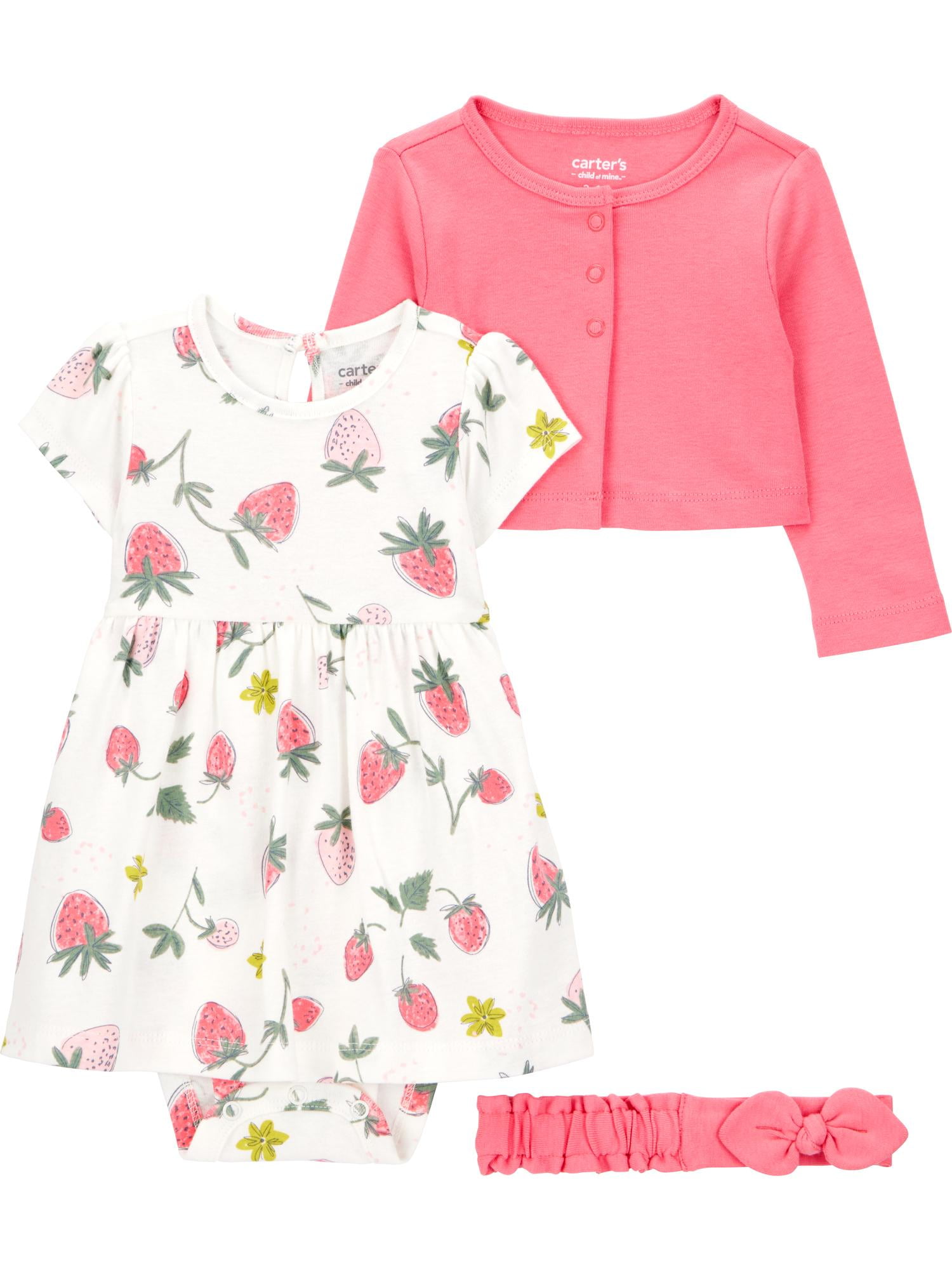 Carter's Child of Mine Baby Girl Dress Set, 3-Piece, Sizes Newborn-24 Months - Walmart.com