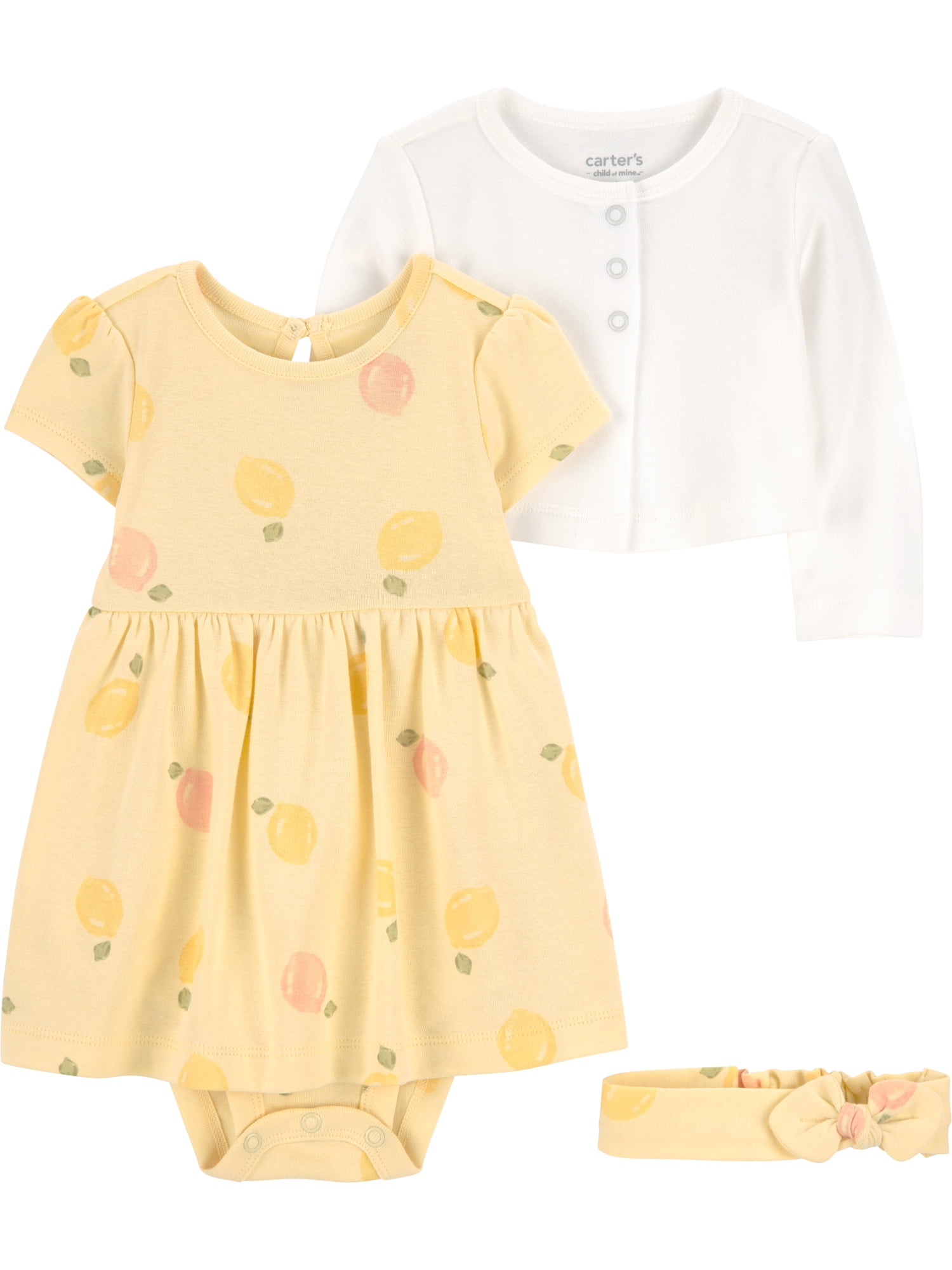 Carter's Child of Mine Baby Girl Dress Set, 3-Piece, Sizes Preemie-6/9 ...