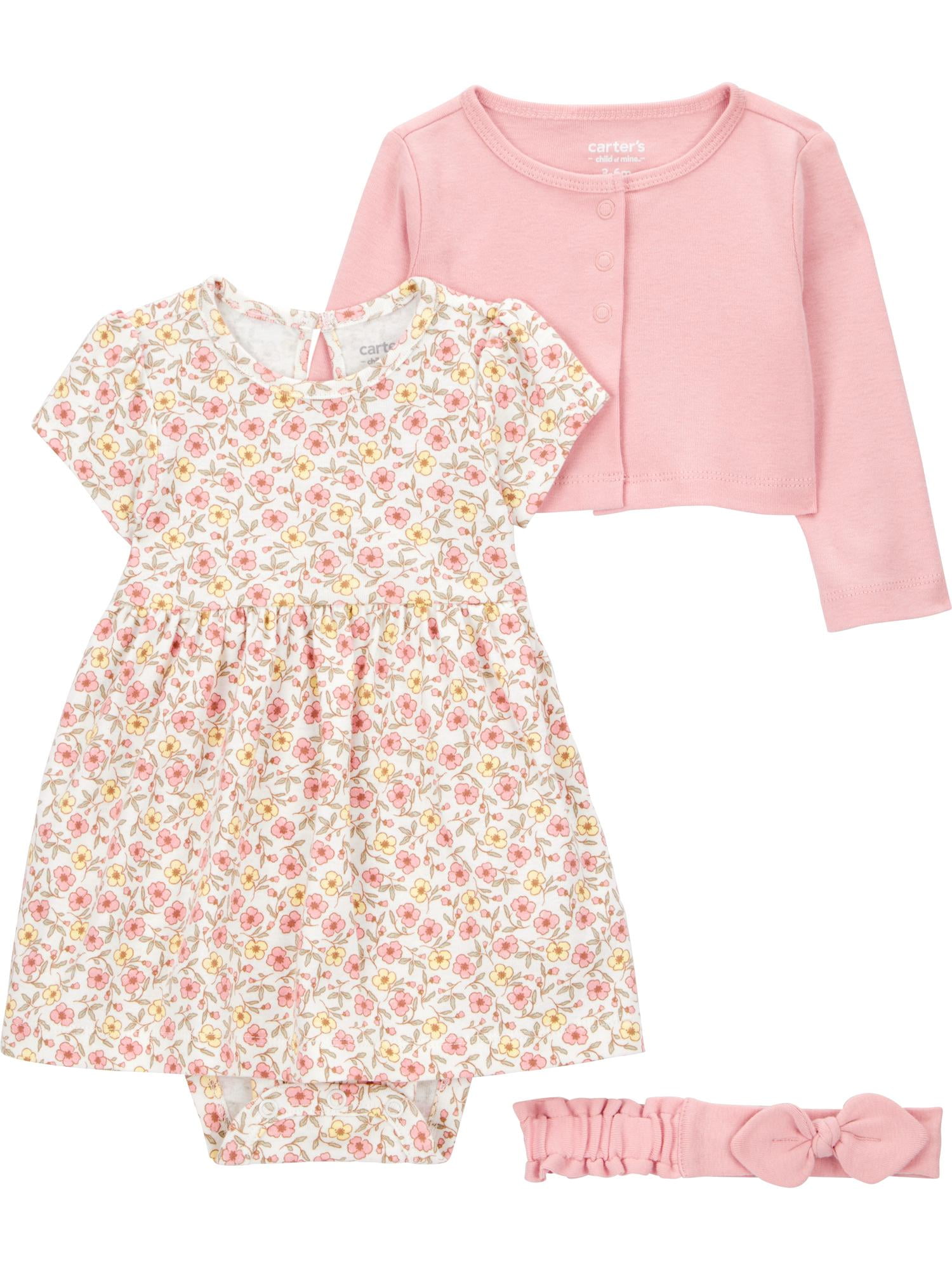 Carter's Child of Mine Baby Girl Dress Set, 3-Piece, Sizes Preemie-24 Months - Walmart.com