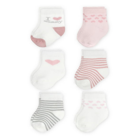 Carter's Child of Mine Infant Girl Floral Crew Socks, 6 Packs, Sizes 0 ...