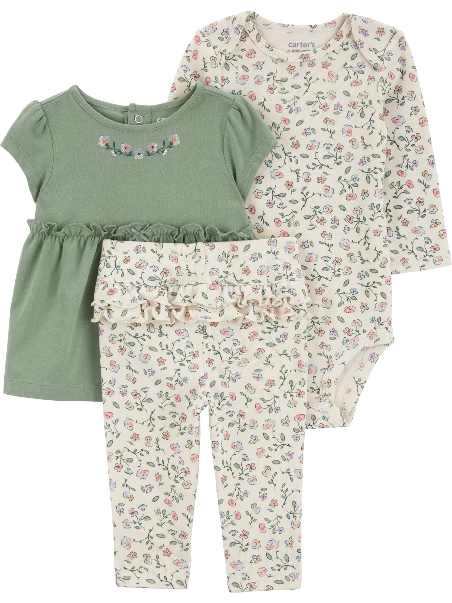 Carter's Child of Mine Baby Girl Outfit Set, 3-Piece, Sizes 0/3-24 Months - Walmart.com