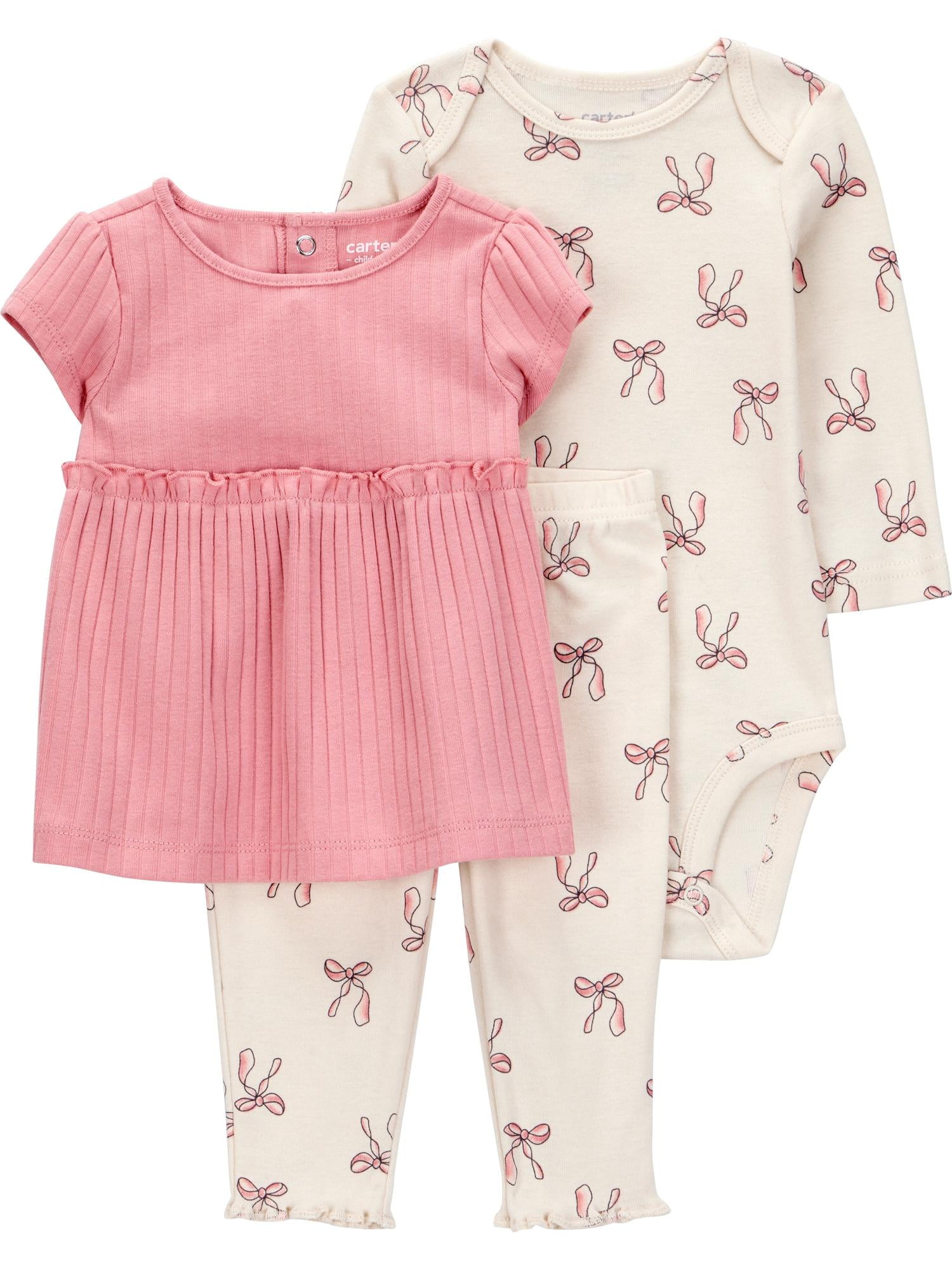 Carter's Child of Mine Baby and Toddler Girl Outfit Set, 3-Piece, Sizes 0/3-24 Months - Walmart.com