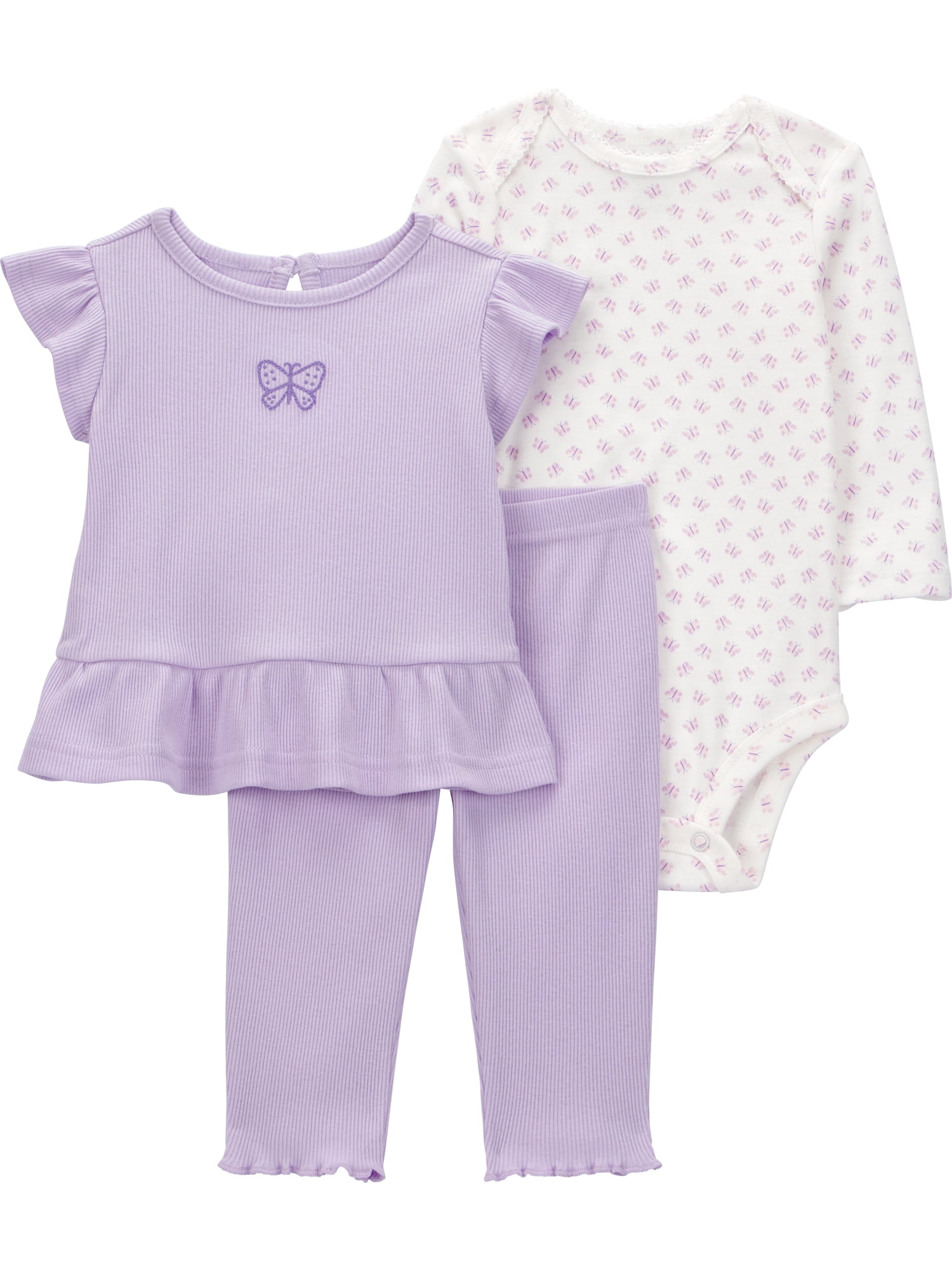 Carter's Child of Mine Baby Girl Outfit Set, 3-Piece, Sizes, 0/3-24 ...