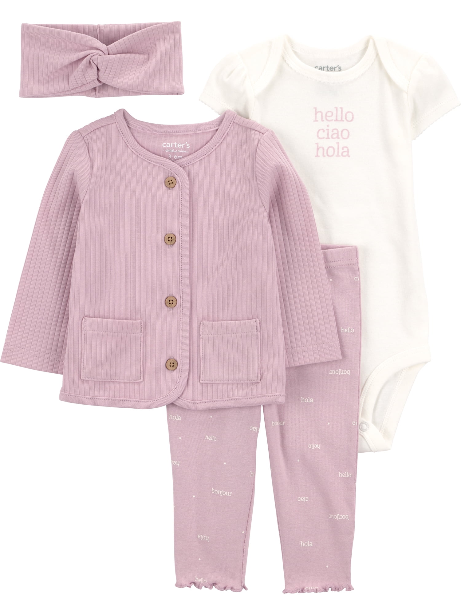 Carter's Child of Mine Baby Outfit Set, 4-Piece, Sizes Preemie-6/9 ...