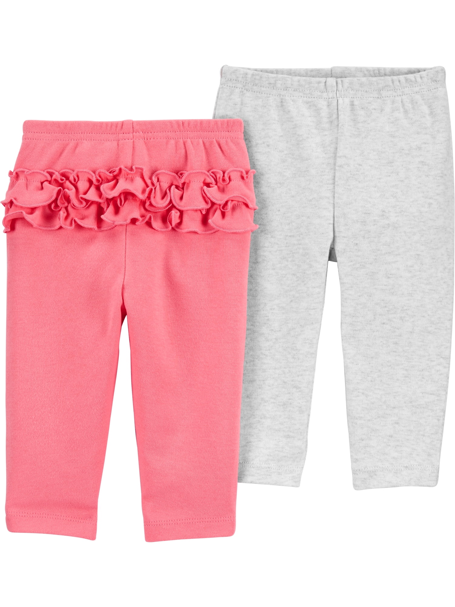 Carter's Child of Mine Baby Girl Pull-On Pants 2-Pack, Preemie-24M, Comfy, Washable - Walmart.com