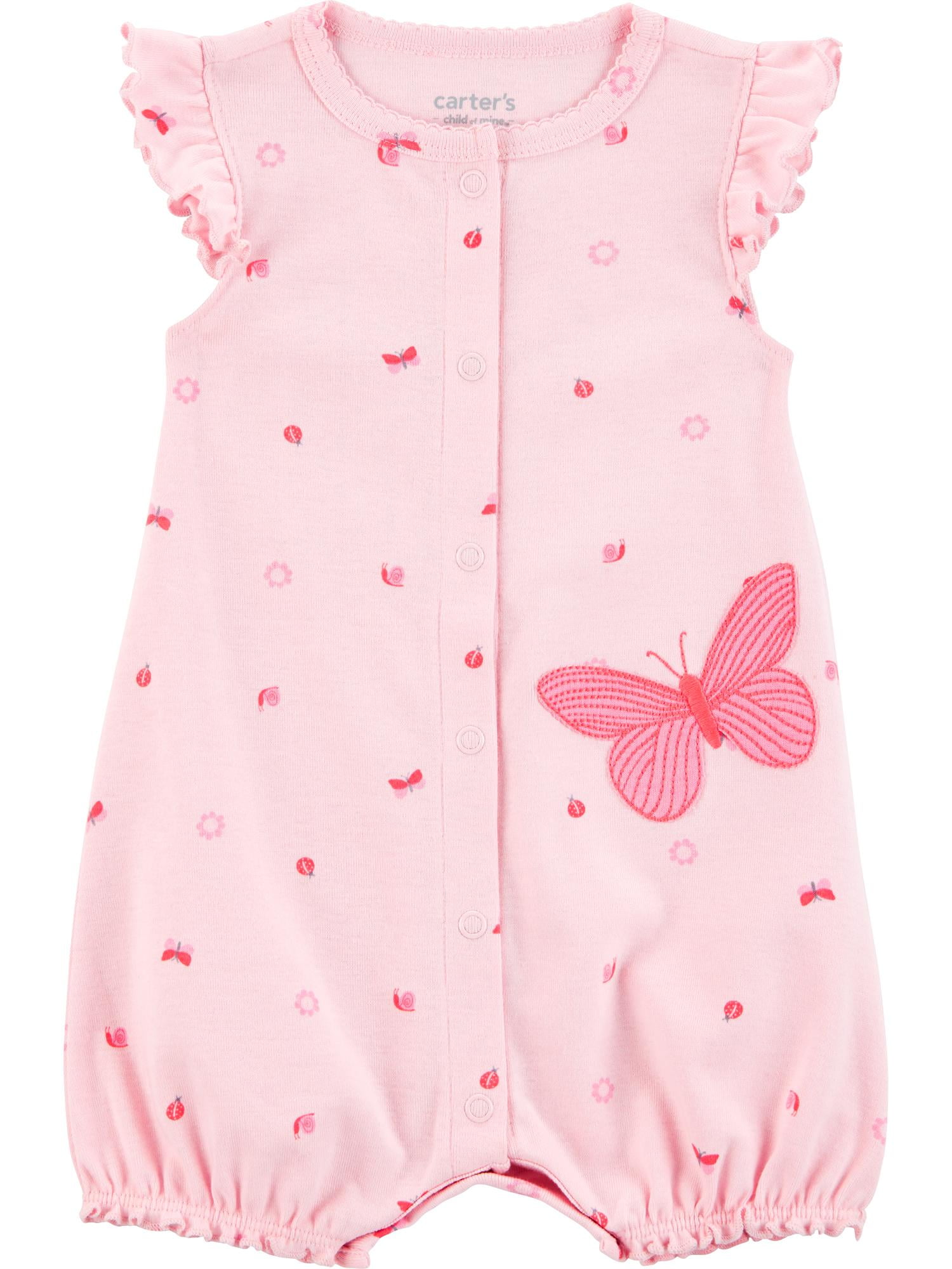 Carter's Child of Mine Baby Girl Romper, One-Piece, Sizes 0-3/24 Months - Walmart.com