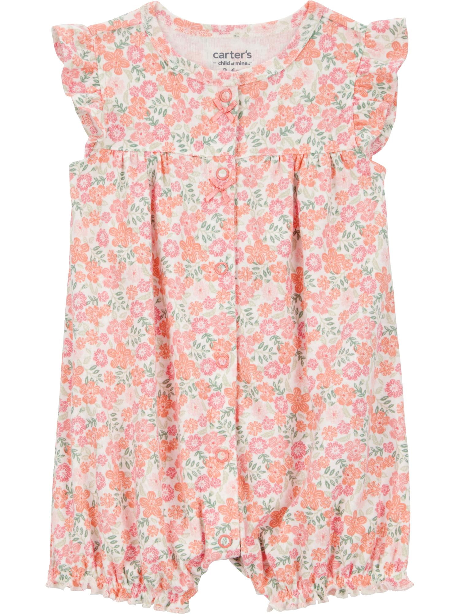 Carters Baby Girl Romper - Floral Print - Sizes 3/24 Months - Walmart.com