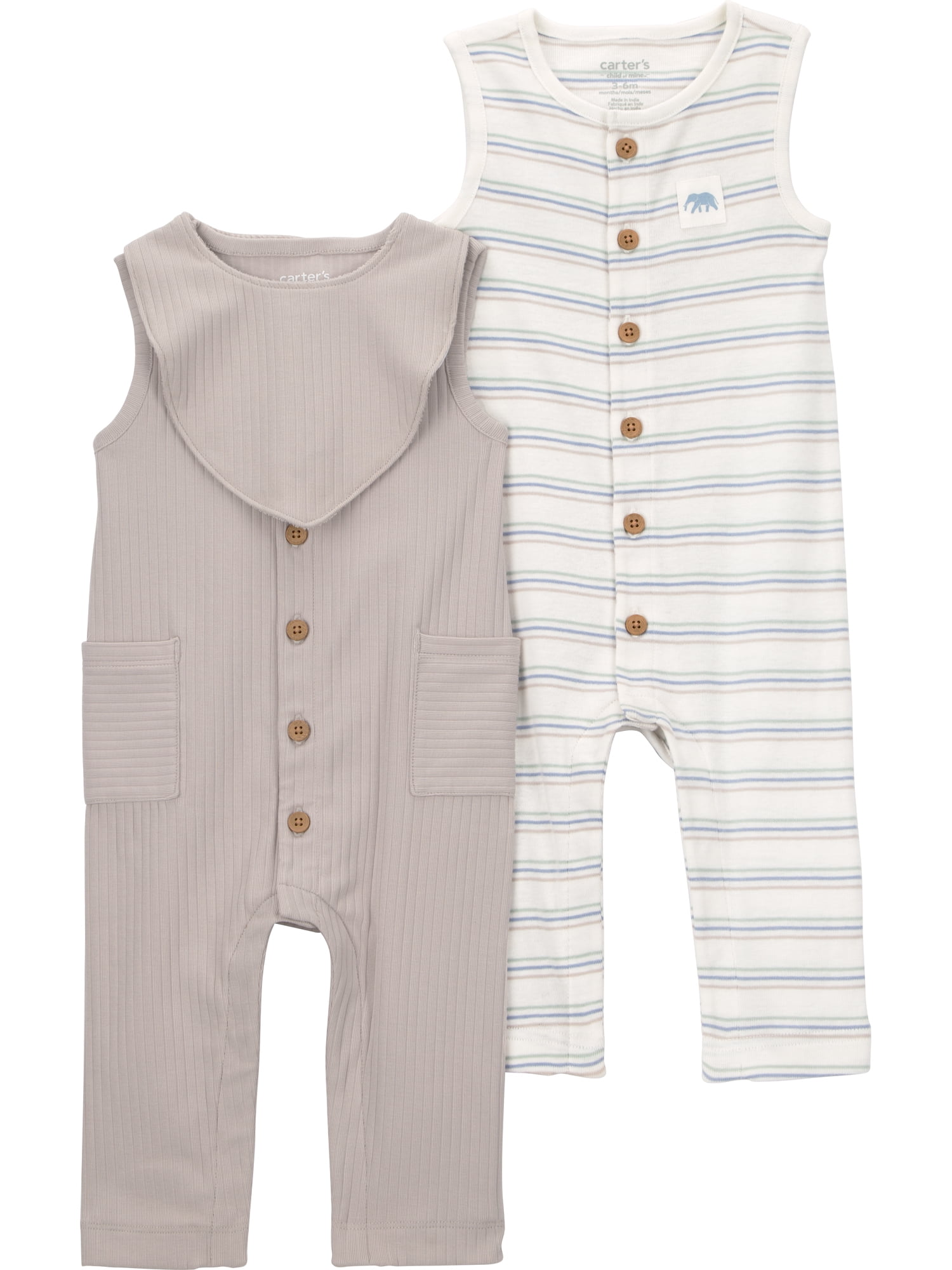 Carter's Child of Mine Baby Jumpsuit Set, 3-Piece, Sizes Preemie-24 ...