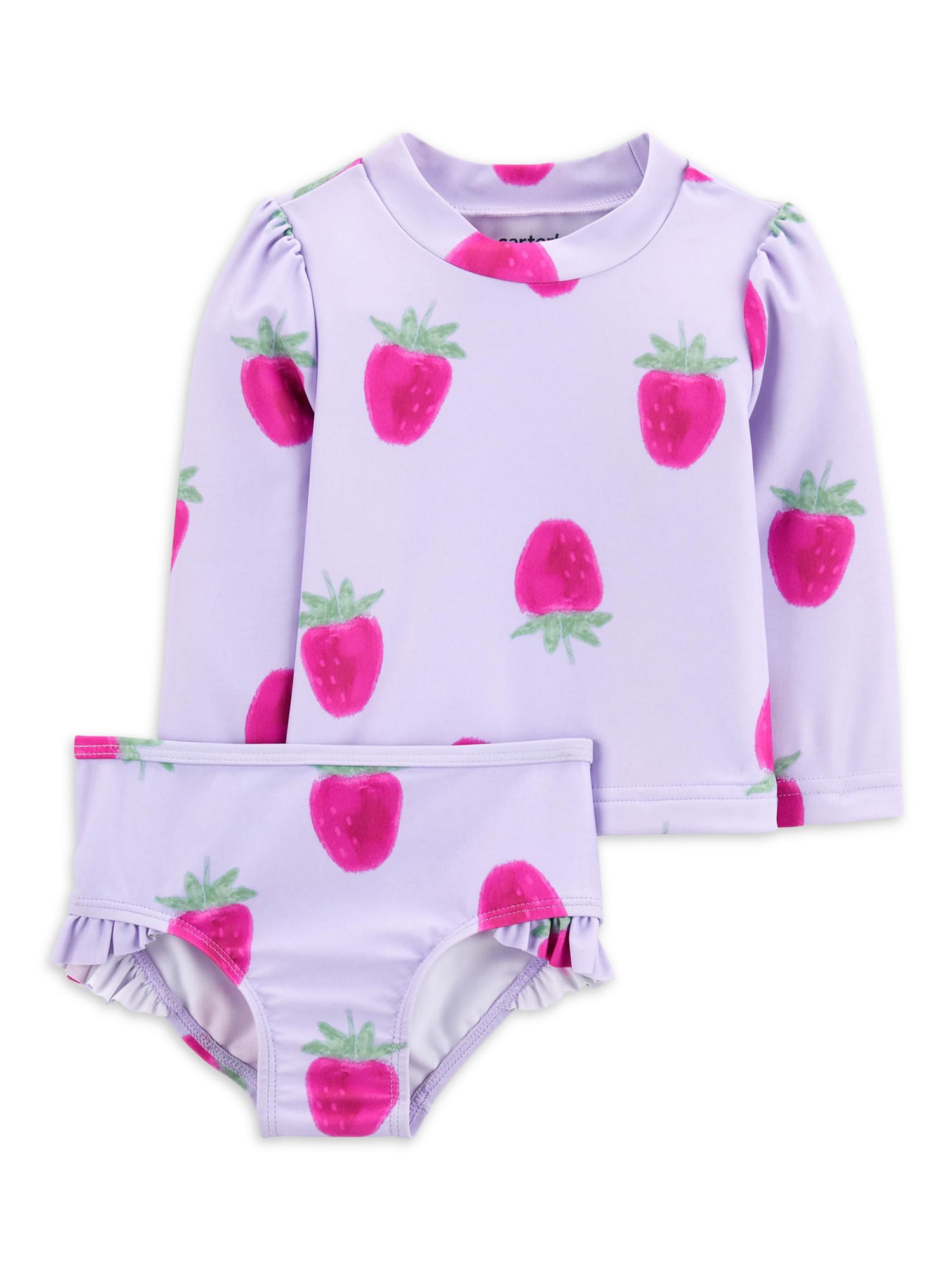 Carter's Child of Mine Baby and Toddler Girl Rash Guard Swimsuit Set, 2 ...