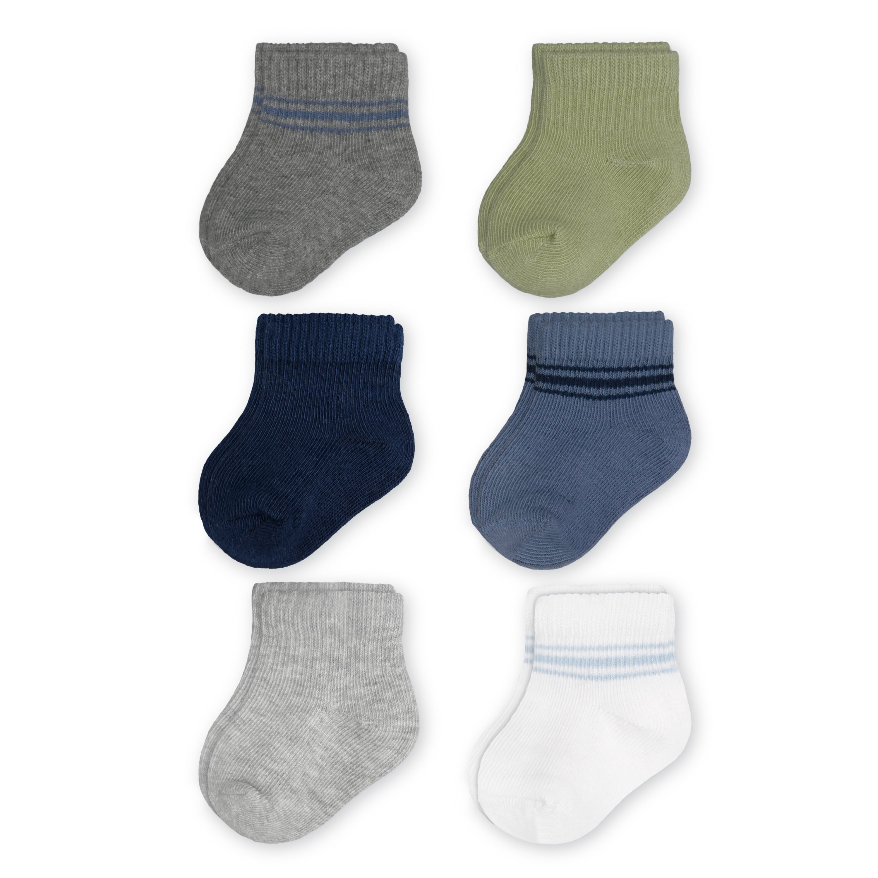 Carter's Child of Mine, Infant Baby Boy Ribbed Quarter Crew Socks, 6 ...