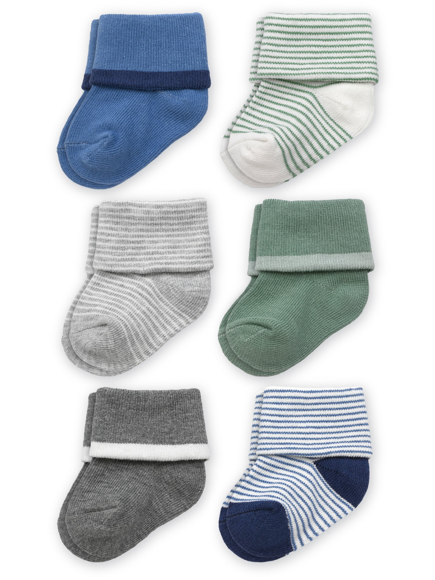 Carter's Child of Mine Baby Boy Folded Cuff Socks, 6-Pack, Newborn ...