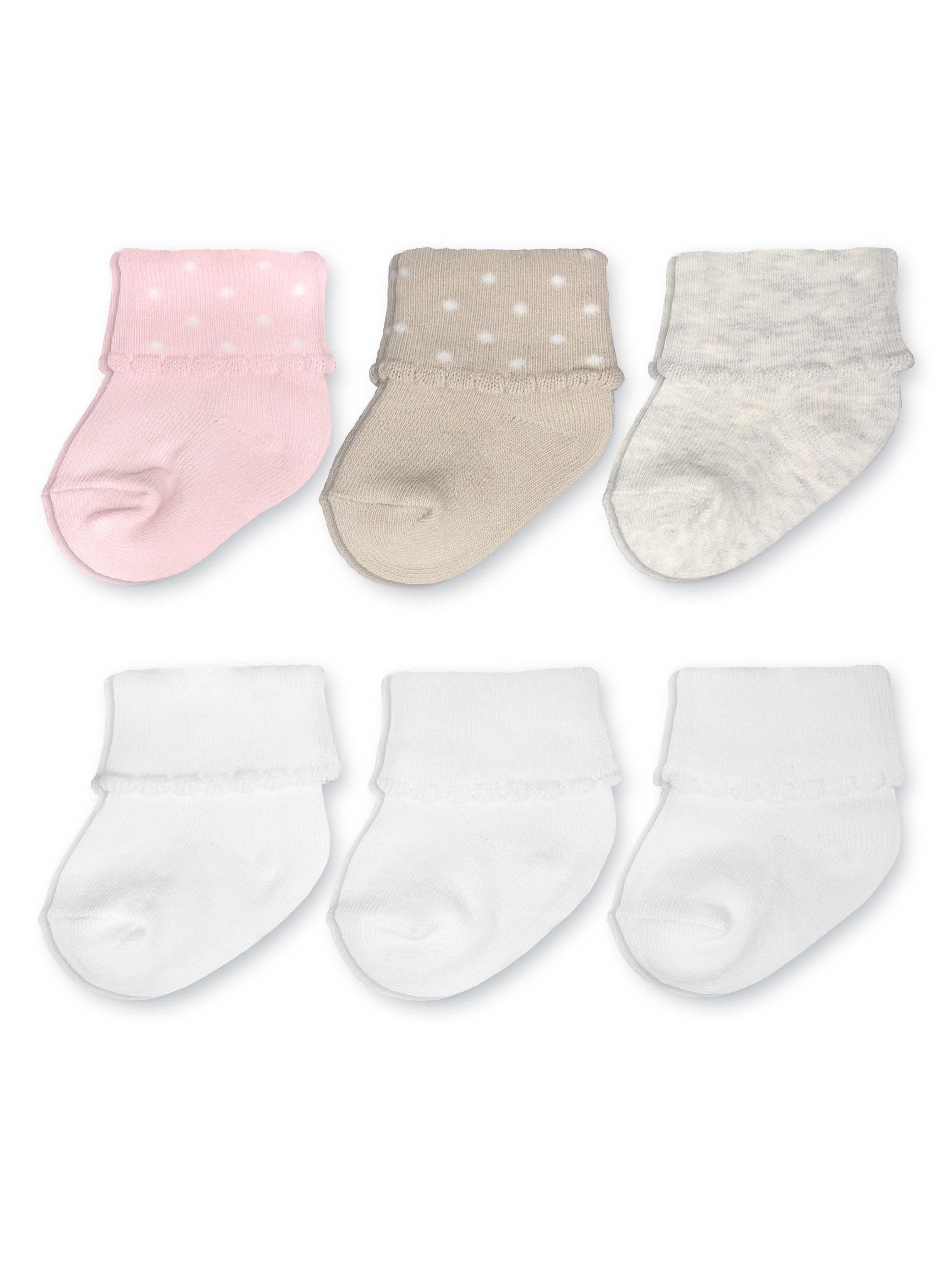 Carter's Child of Mine Baby Girl Folded Cuff Socks, 6-Pack, Sizes 0-6 ...
