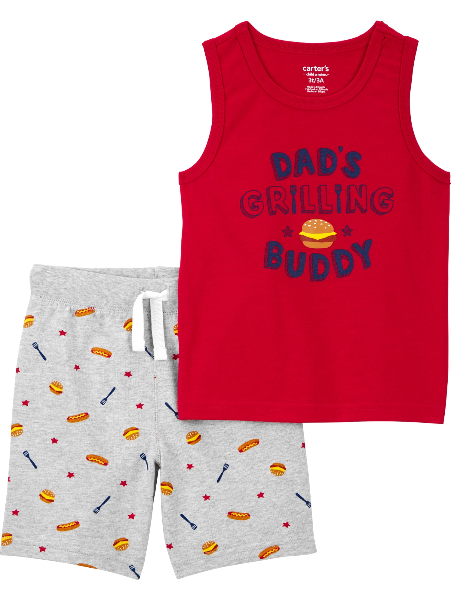 Carter's Child of Mine Toddler Boy Grilling Buddy Set, 2-Pack, Sizes 12 ...