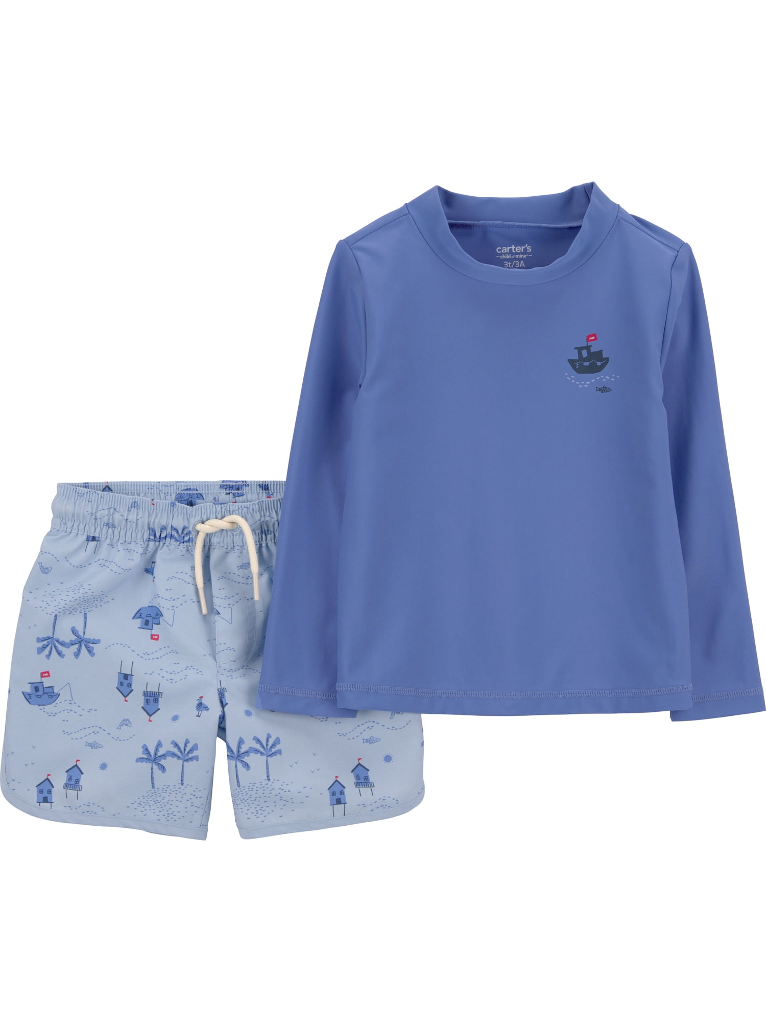 Carter's Child of Mine Toddler Boy Rash Guard Swimsuit Set, 2-Piece ...