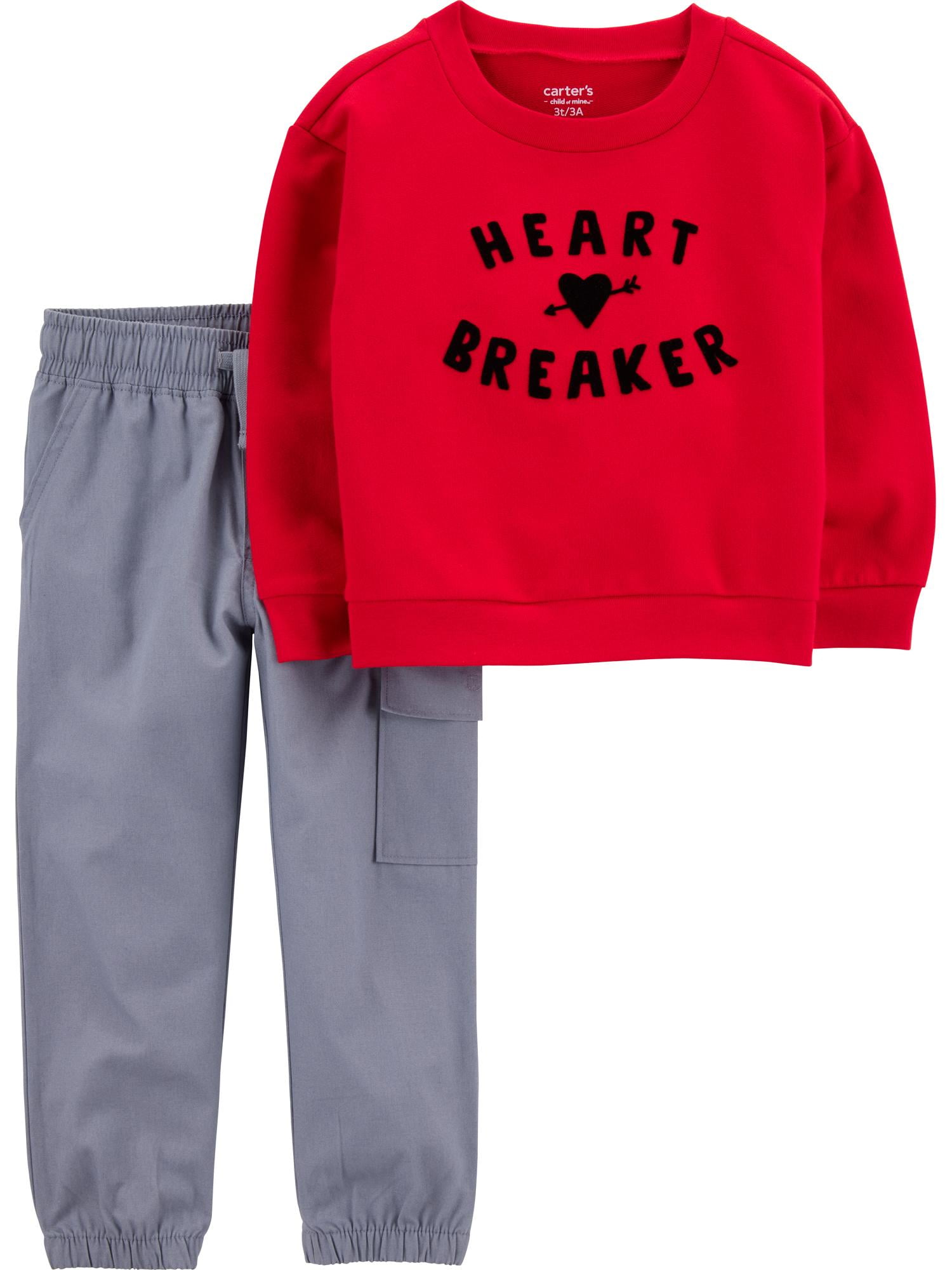 Carter's Child of Mine Baby and Toddler Boy Valentine's Day Outfit Set, 2-Piece, Sizes 12M-5T ...