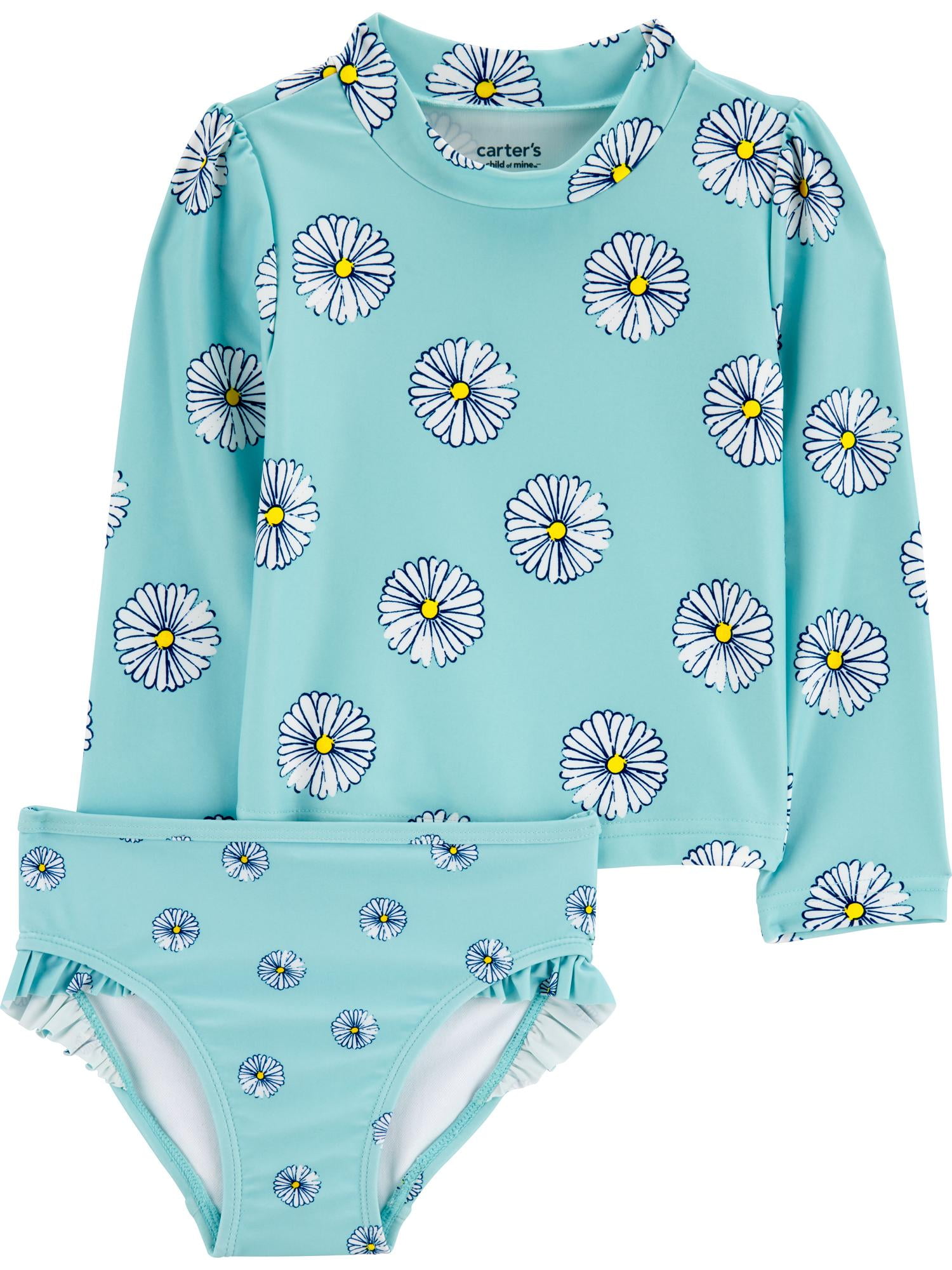 Carter’s Child of Mine Baby and Toddler Girl 2-Piece Rash Guard Set ...