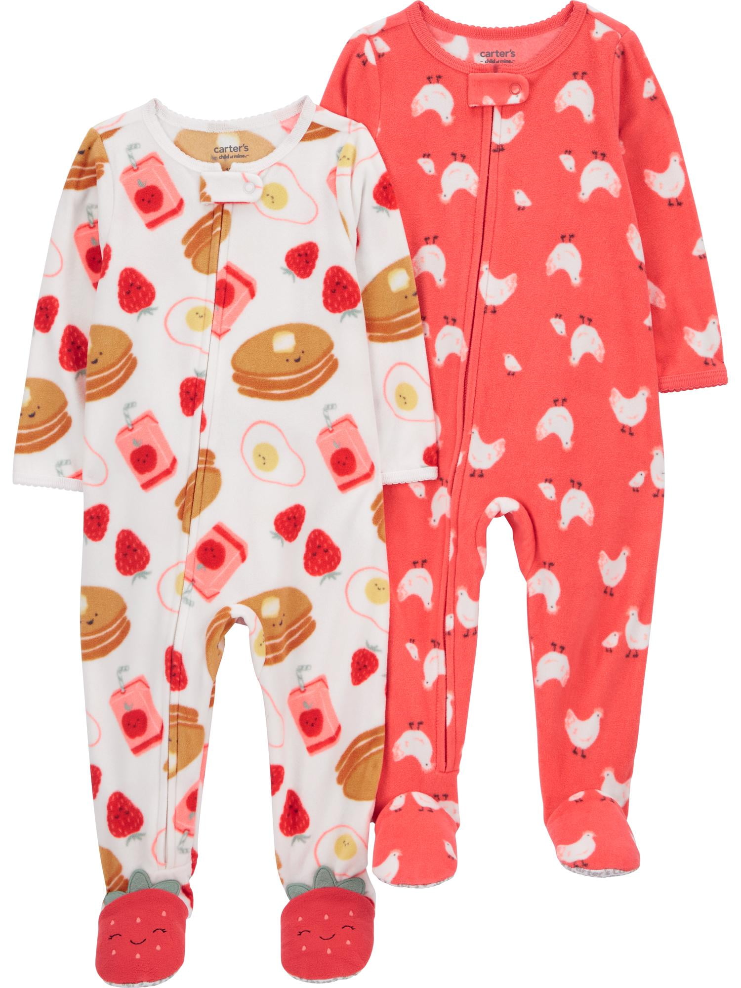 Carter's Child of Mine Toddler Girl Pajama Sleeper, 2-Pack, One-Piece ...