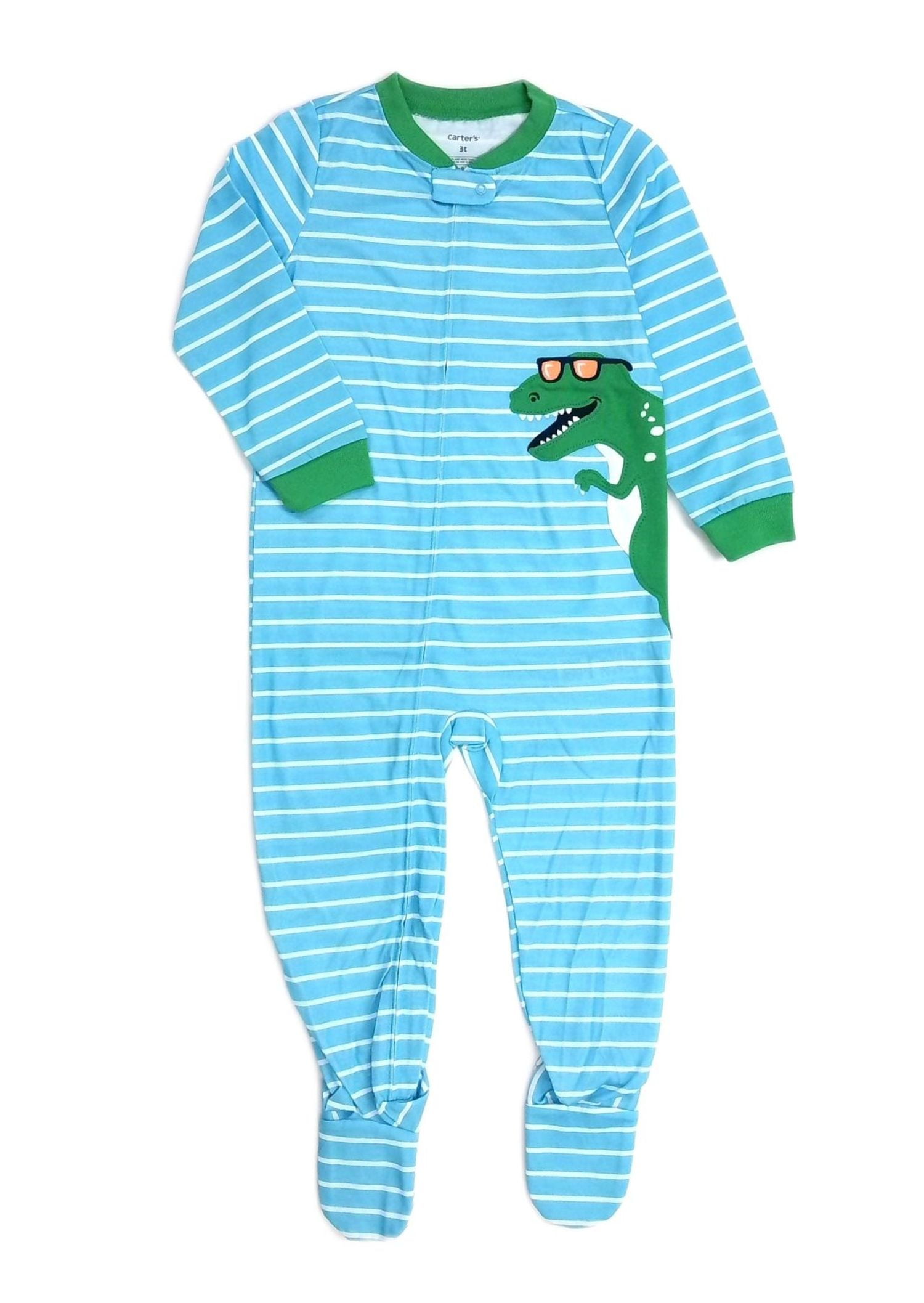 Carter's Dinosaur in Sunglasses Striped Polyester Footed Pajama Sleeper ...