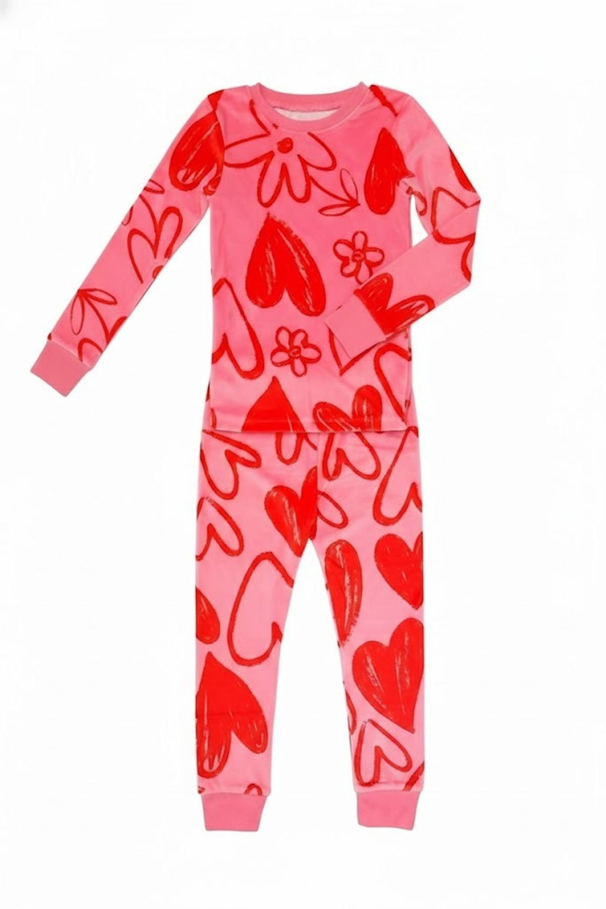 Carter's Girl's Valentine's Day Hearts Soft Velour Pink Long-Sleeved ...