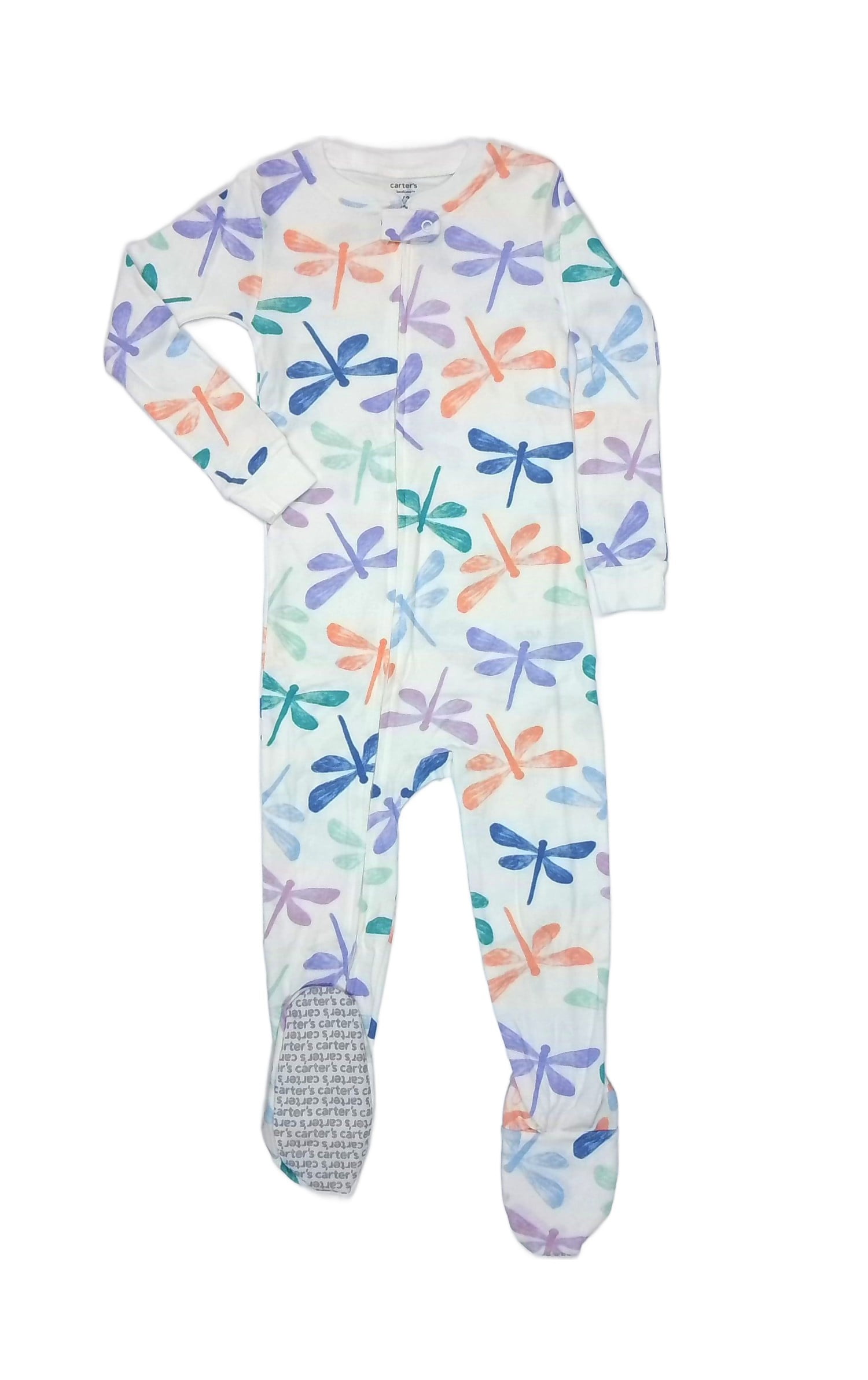 Carter's Toddler Girl's Colorful Dragonfly Print Footed Cotton Pajama ...