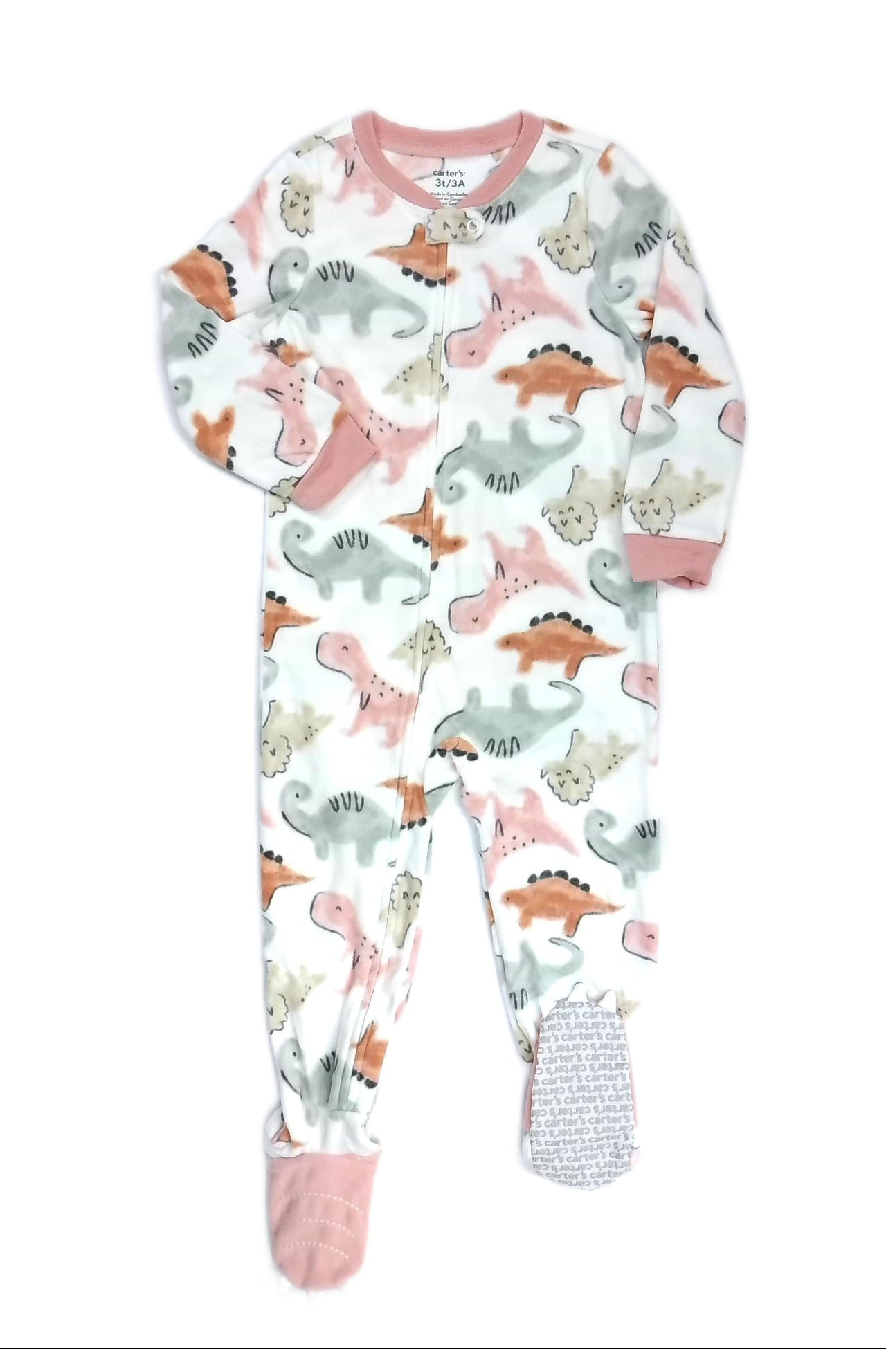 Carter's Toddler Girl's Fleece Dinosaur Print Dino Footed Pajama ...
